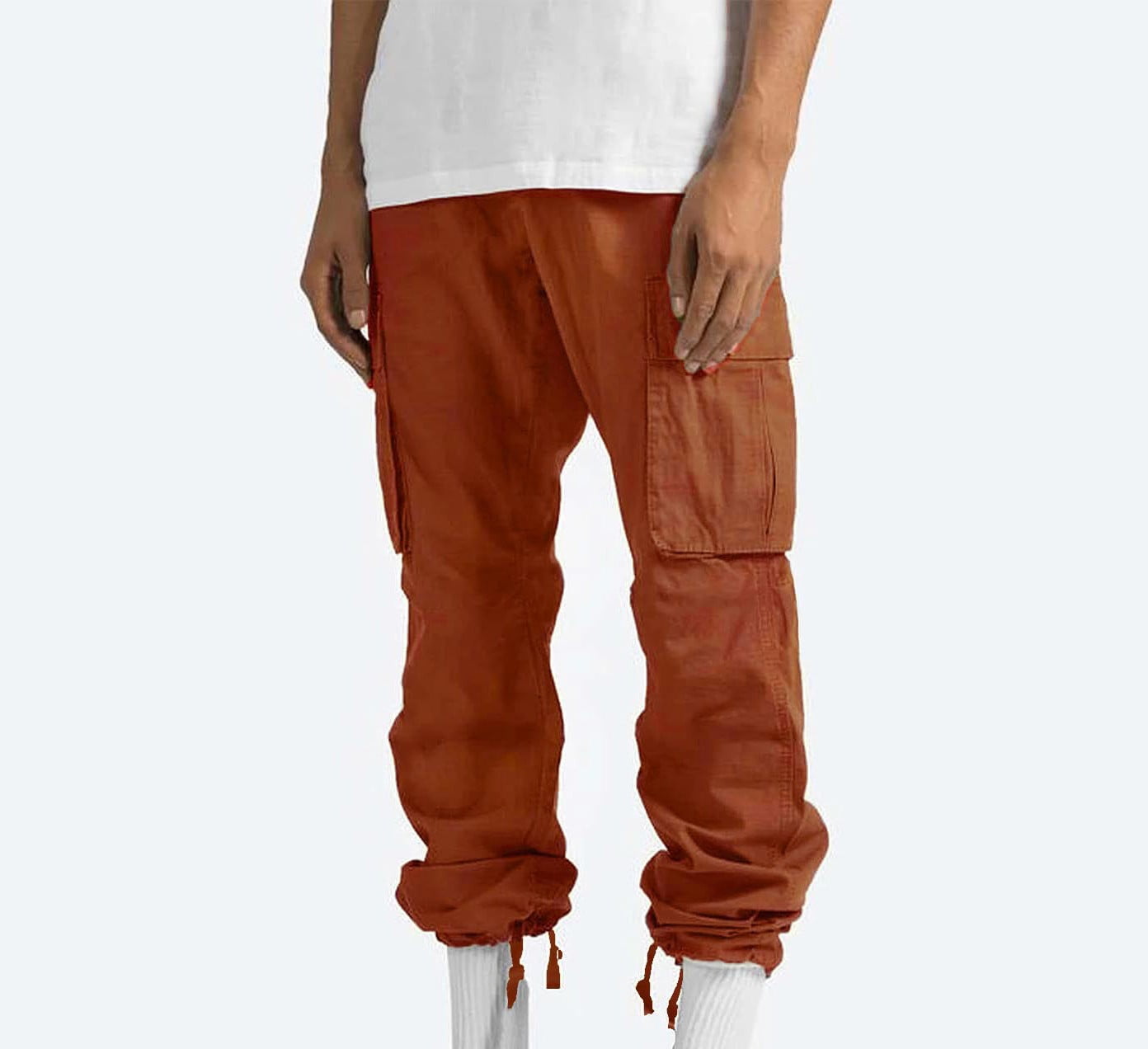 Homenesgenics Khaki Pants for Men Men Solid Casual Multiple Pockets ...