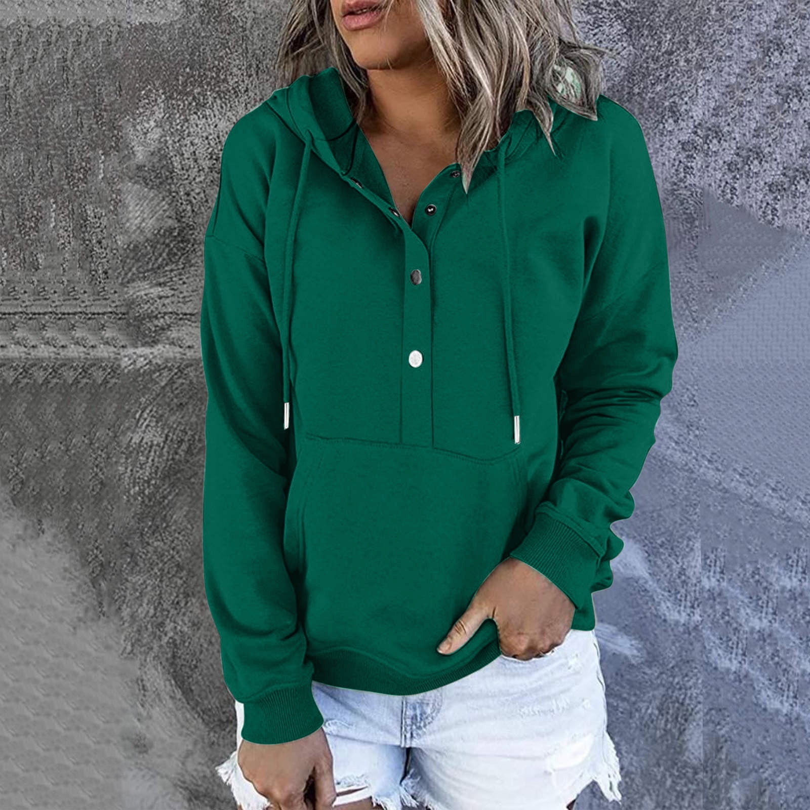 Homenesgenics Light Weight Hoodies for Women Women Casual Solid Zipper ...