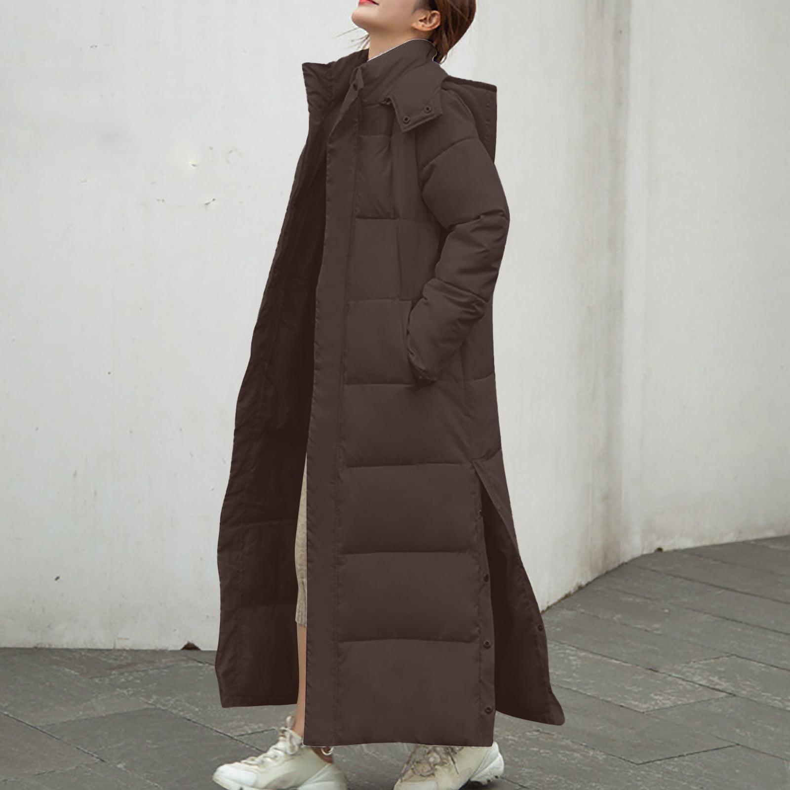 Homenesgenics Long Puffer Jackets for Women Plus Size Hoodie Winter ...