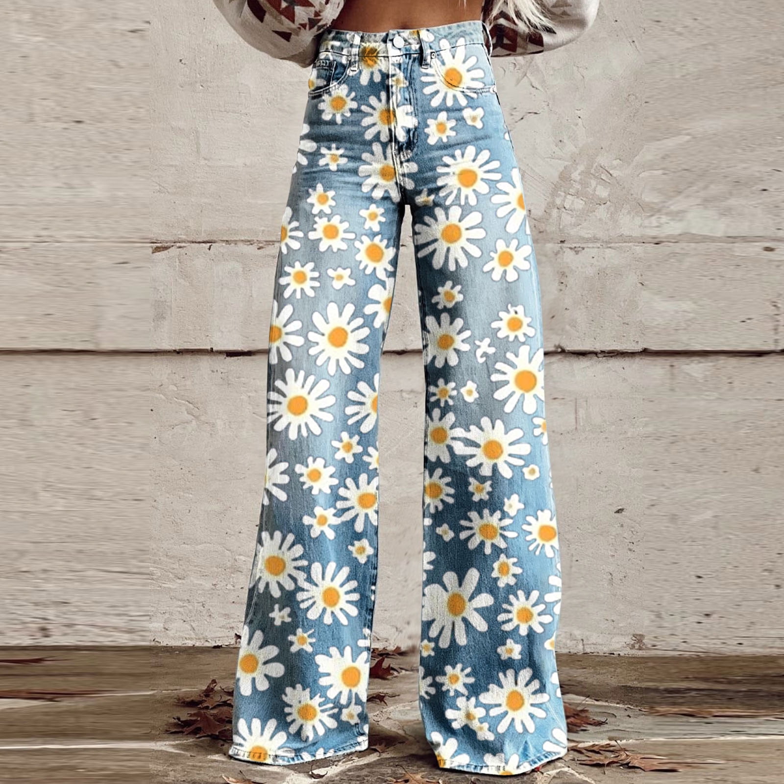 Homenesgenics Pants for Women Womens Elastic Waist Stretch Buttons ...