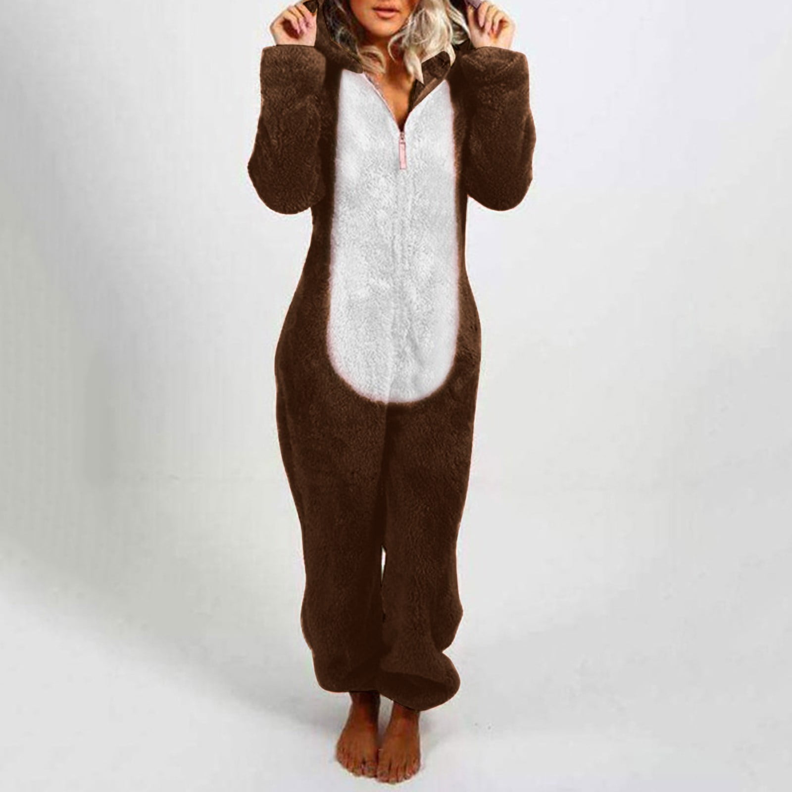 Homenesgenics Plus Size Womens Pajama Sets Unisex Adult Bear Sleepwear ...