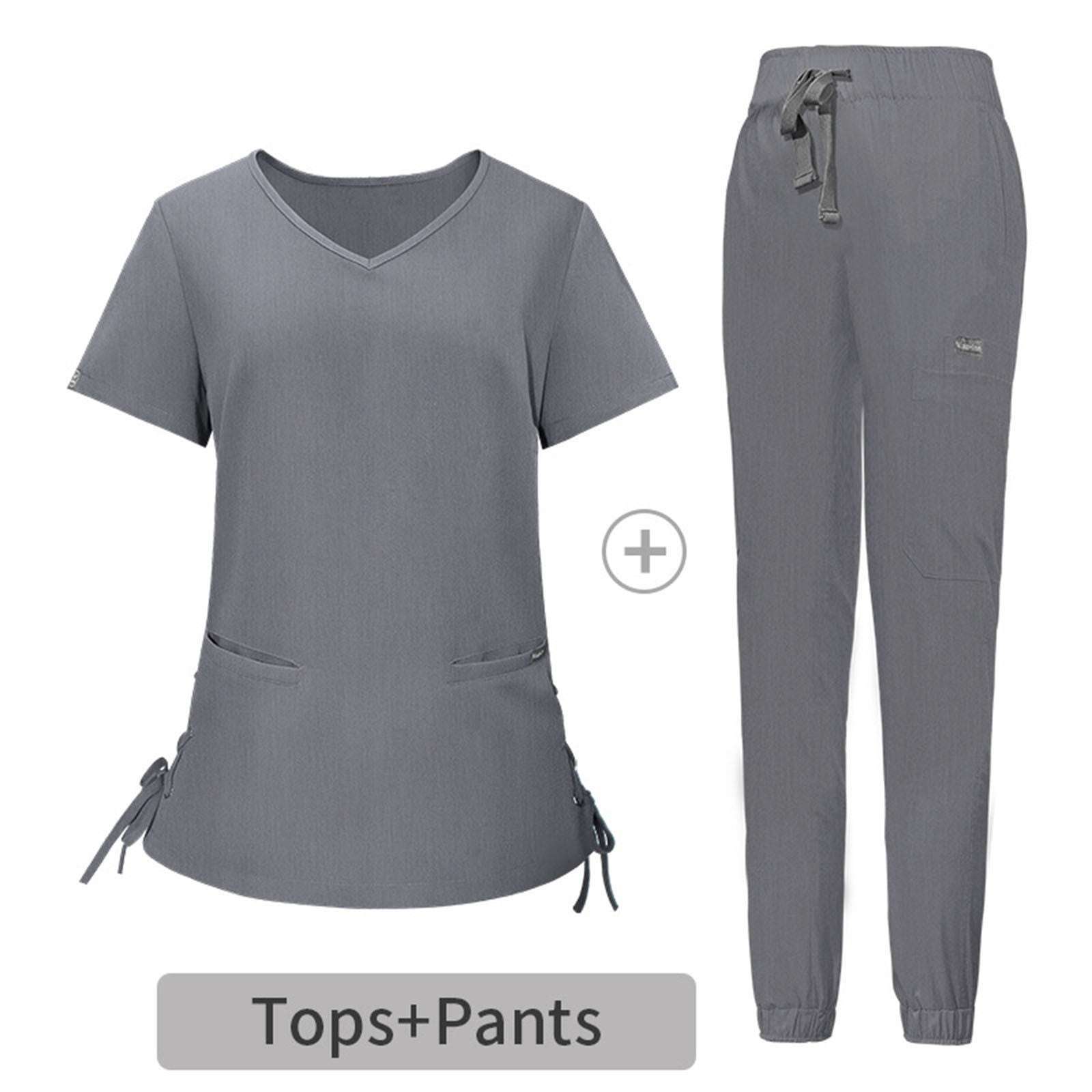 Homenesgenics Scrub Sets for Women Womens 2 Piece Scrub Outfits Casual ...