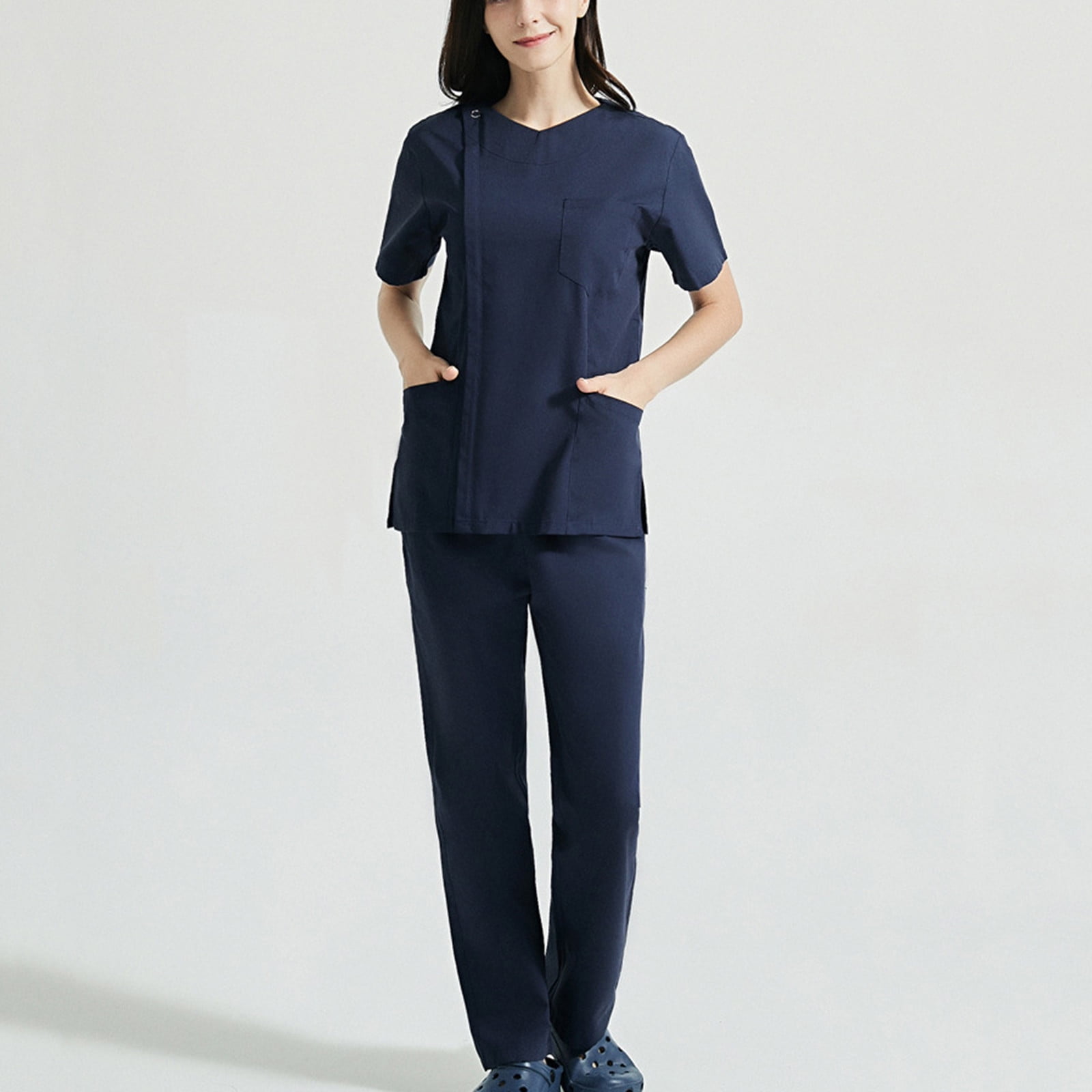 Homenesgenics Scrubs for Women Set,Nursing Uniforms Set Plus Size ...