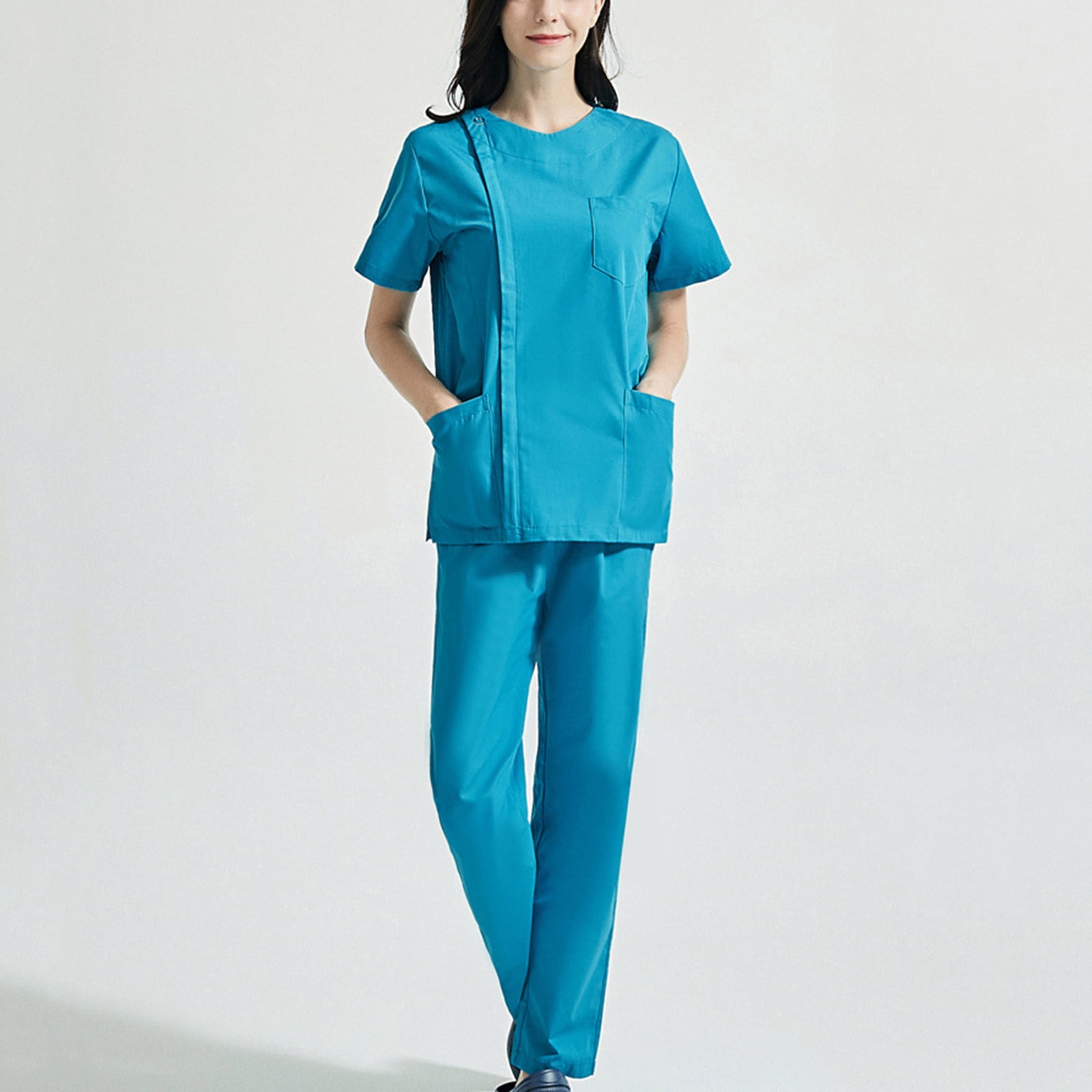 Homenesgenics Scrubs for Women Set,Nursing Uniforms Set Plus Size ...