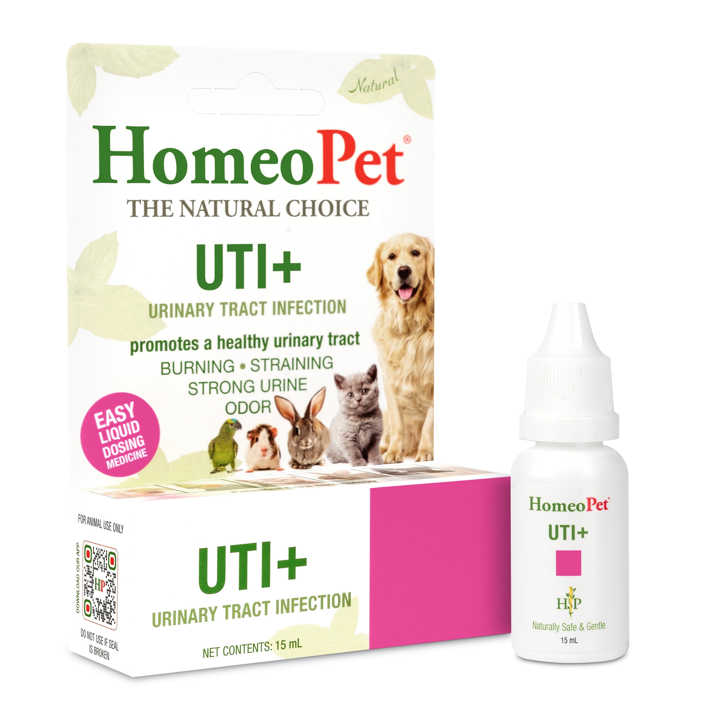 HomeoPet UTI Plus Urinary Tract Health Supplement Solution for Pets, 15 ...