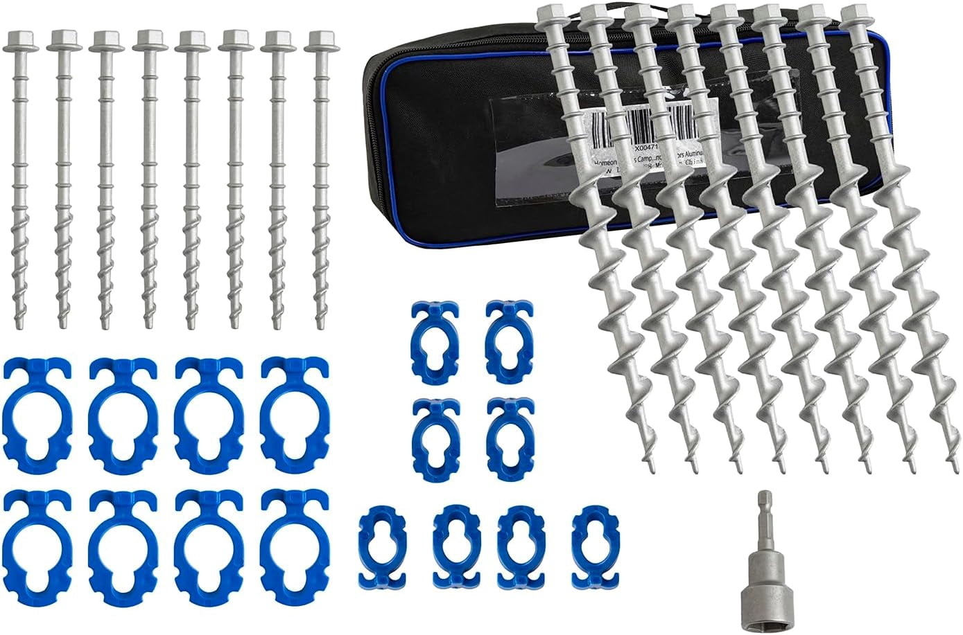 Homeon Wheels Camping Ground Anchors Aluminum Screw Heavy Duty Metal ...