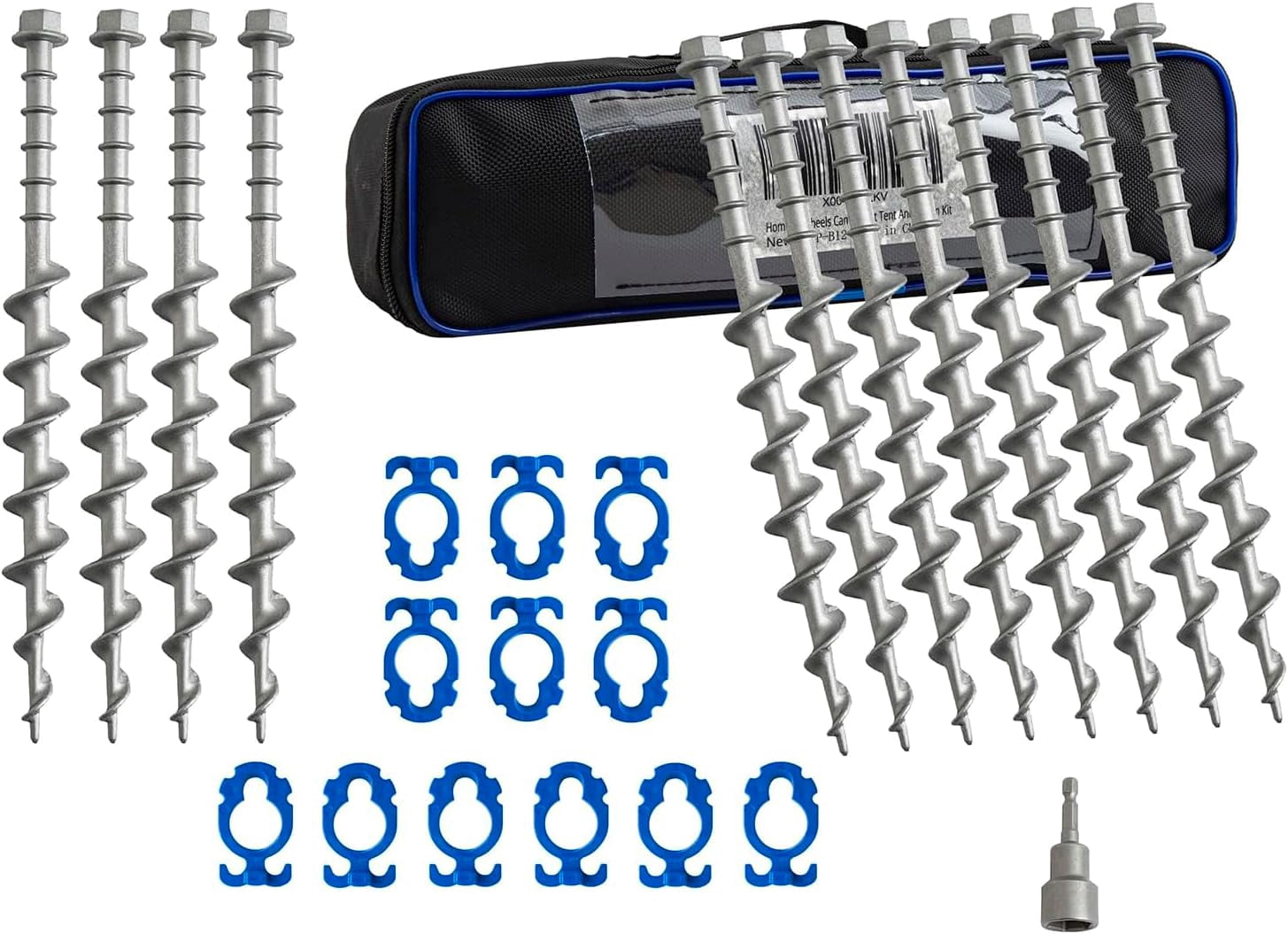 Homeon Wheels Camping Ground Anchors Aluminum Screw Heavy Duty Metal ...
