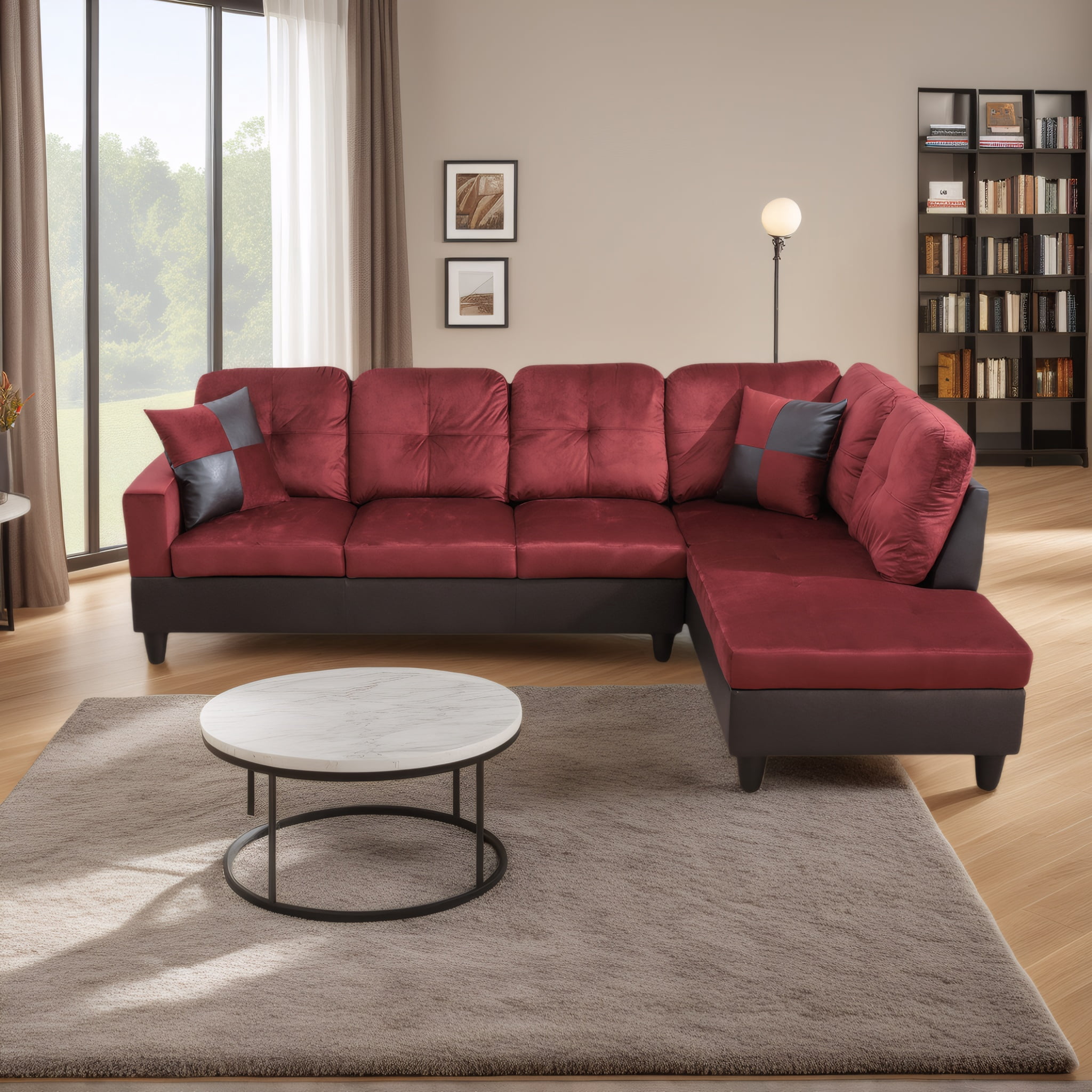 Homeora L Shaped Sectional Couches, Lounge Modular Sectional Sofa with ...