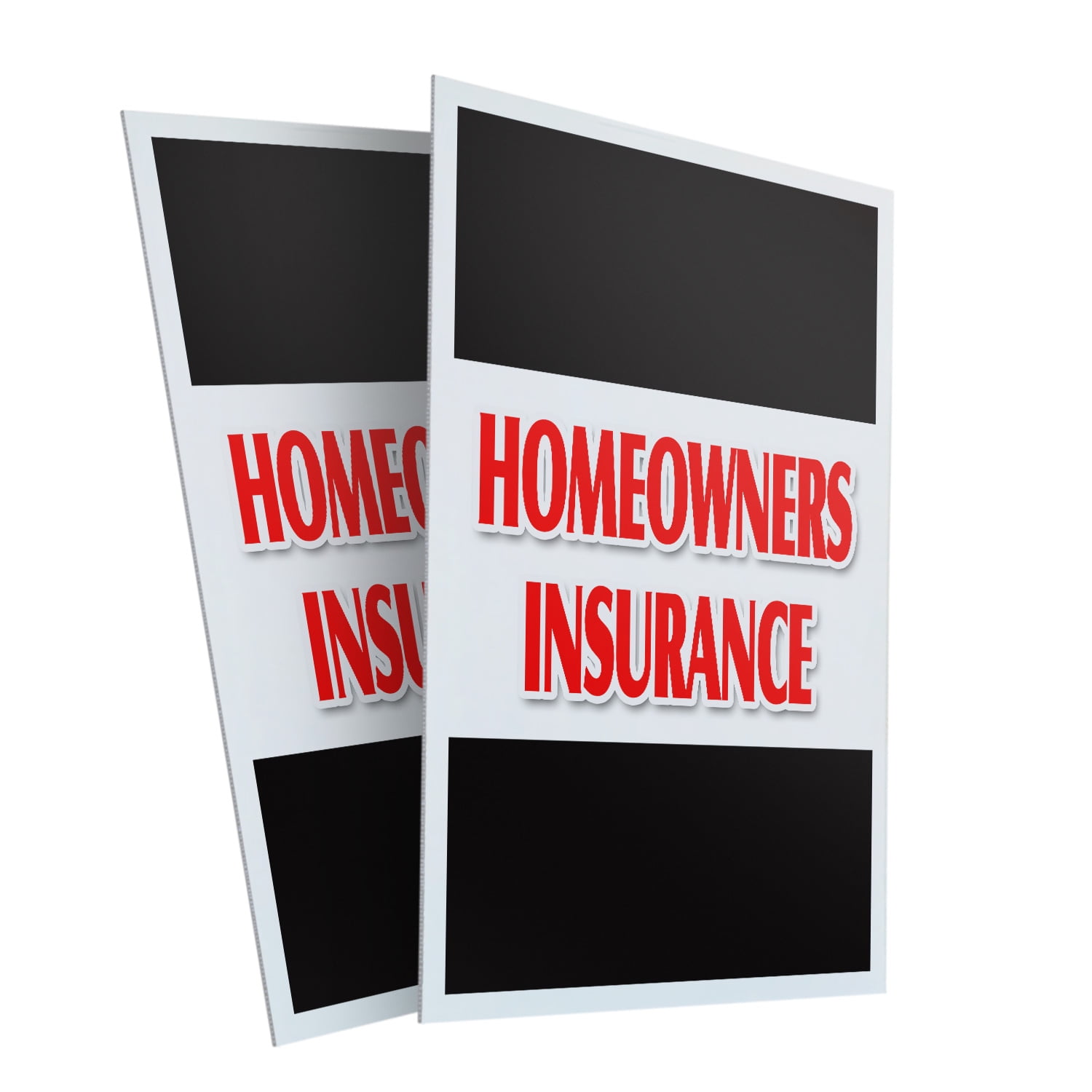 Homeowners Insurance (2-PACK) 24" x 36" Plastic Signs | Sign Insert 4mm ...
