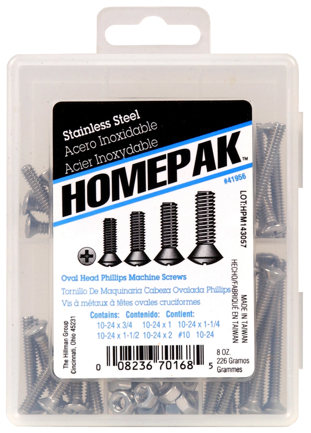 Homepak Stainless Steel Oval-Head Phillips Machine Screw Assortment ...