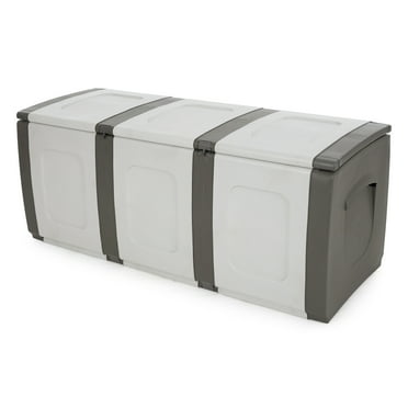 Toomax Florida Deck Patio Storage Box Bin Bench Waterproof, 145Gal ...