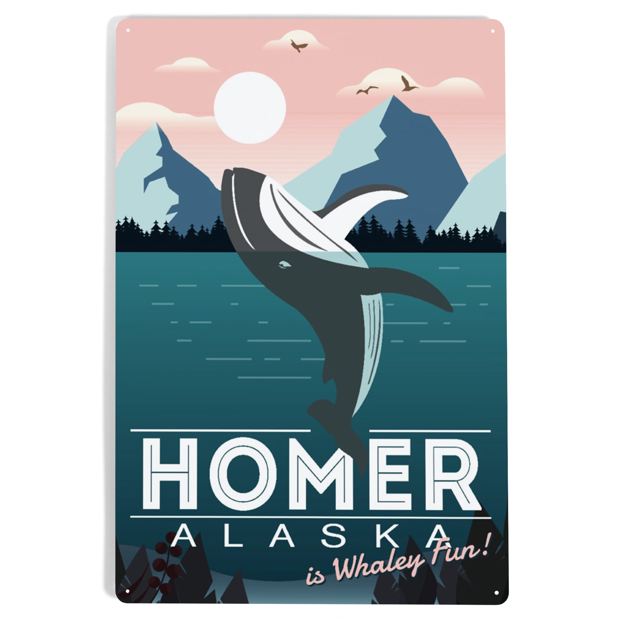 Homer, Alaska, Humpback, Geo, Whaley Fun (12x18 Aluminum Art, Indoor ...