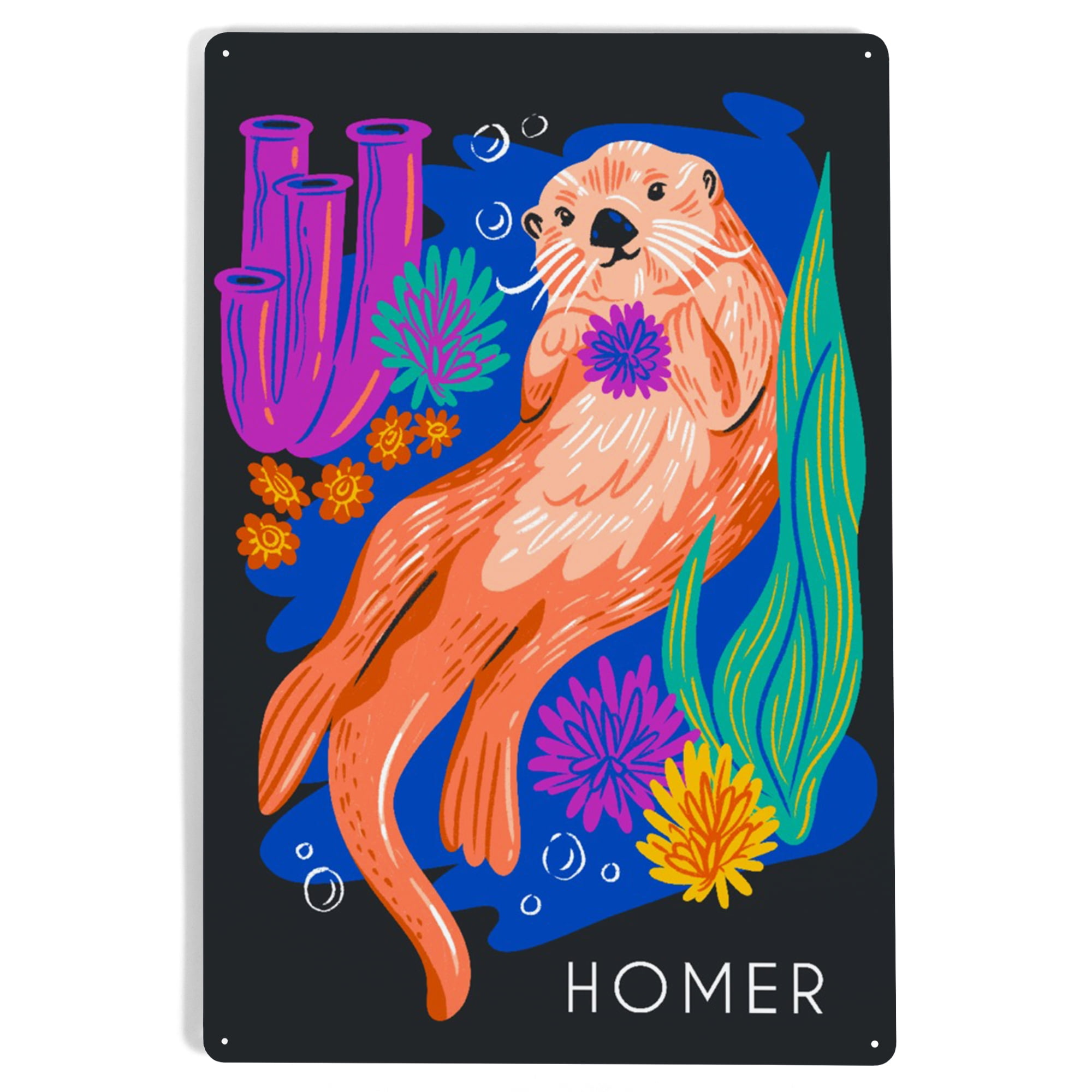Homer, Alaska, Lush Environment Collection, Sea Otter Foliage (12x18 ...
