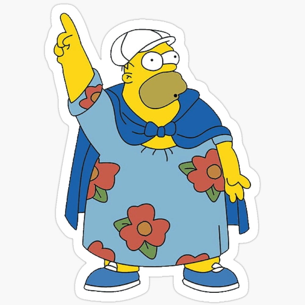 Homer In A Dress Sticker Phone Decal Water Bottle Stickers Car Decals ...
