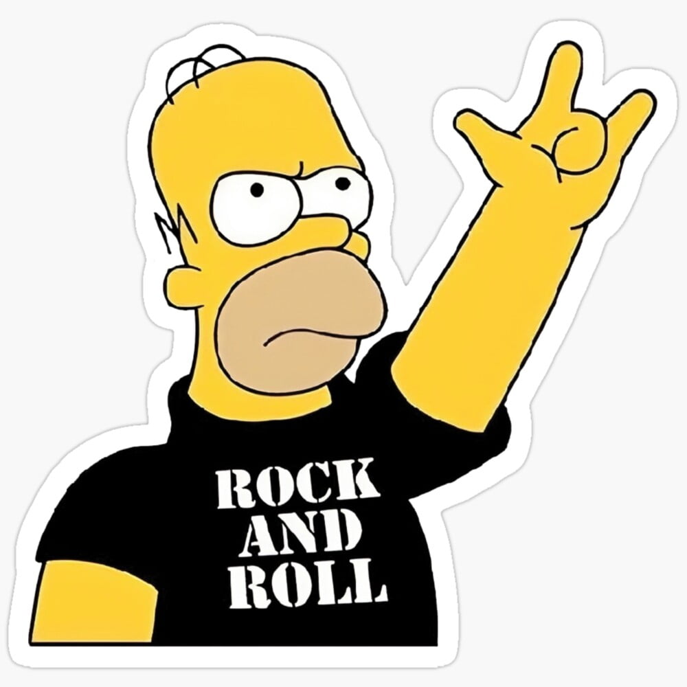 Homer Rock And Roll Sticker Phone Decal Water Bottle Stickers Car ...