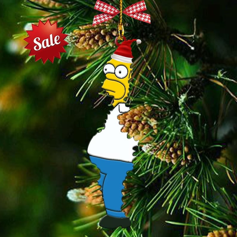 Homer Simpson Backs Into Bushes Ornament – Funny Meme Christmas Tree ...