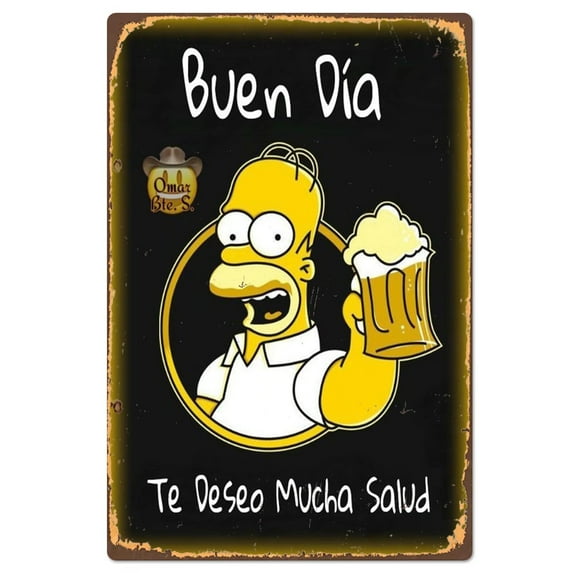 Homer Simpson Beer Metal Tin Sign Retro Good Morning I Wish You Good ...