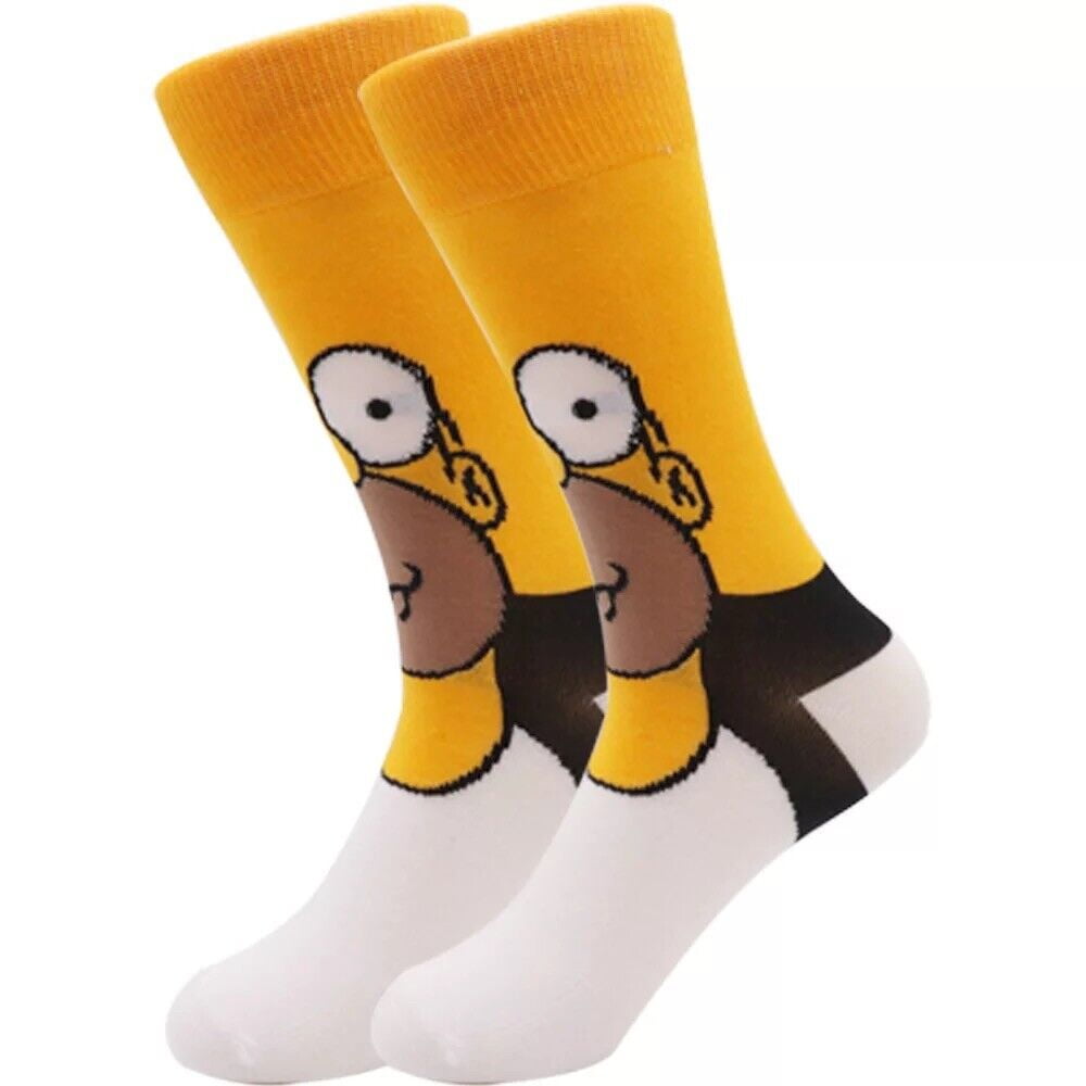 Homer Simpson Cartoon Socks, Fun Novelty Mens/Womens Crew Character ...