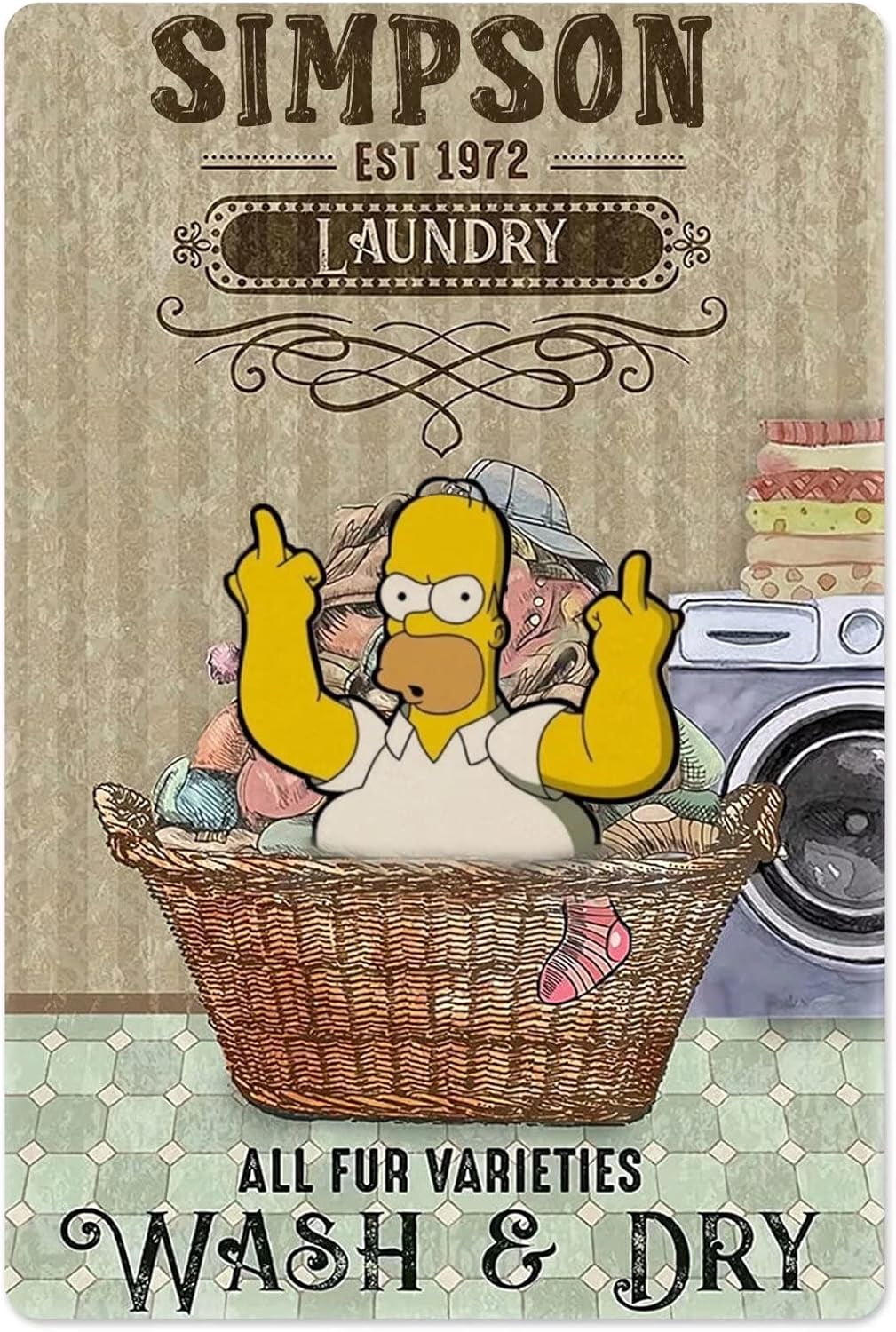 Homer Simpson Laundry 1000 Piece Wooden Jigsaw Puzzles For Adults ...