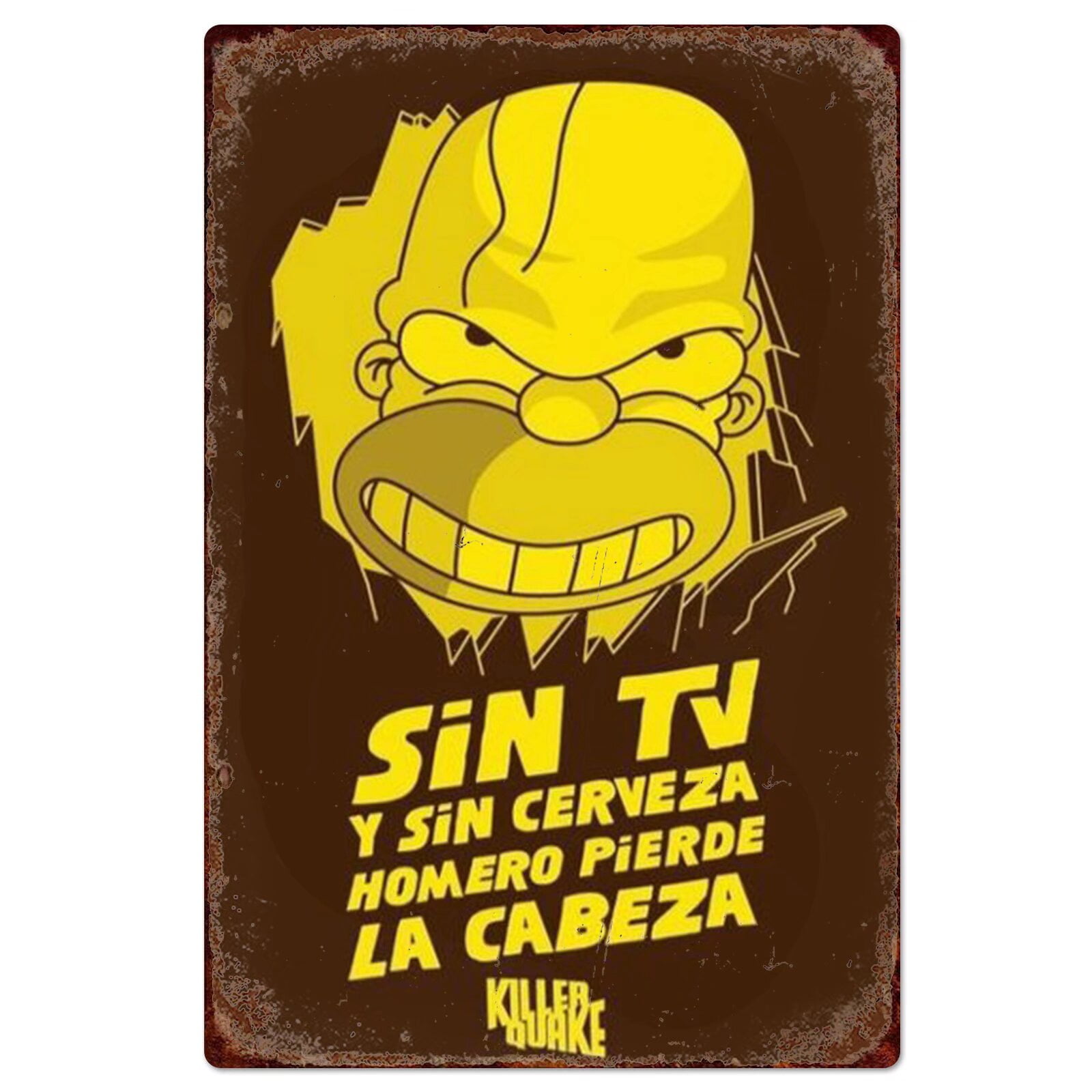 Homer Simpson Poster Metal Sign Sin Tv Y Sin Cerveza Homero Pierde La ...