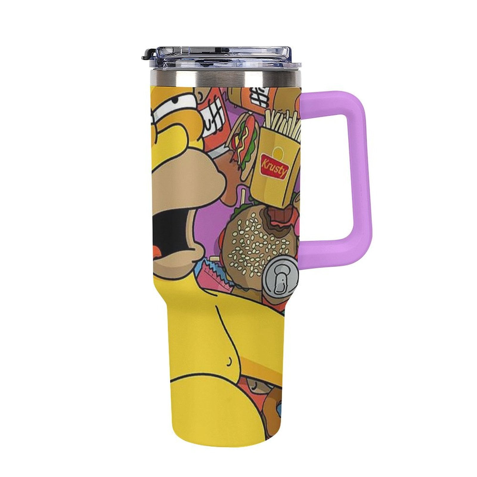 Homer Simpson Stainless Steel Straw Large Capacity Car Cup Commuter ...