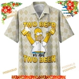 Homer Simpson Two Beer Or Not Two Beer Hawaiian Shirt - Walmart.com
