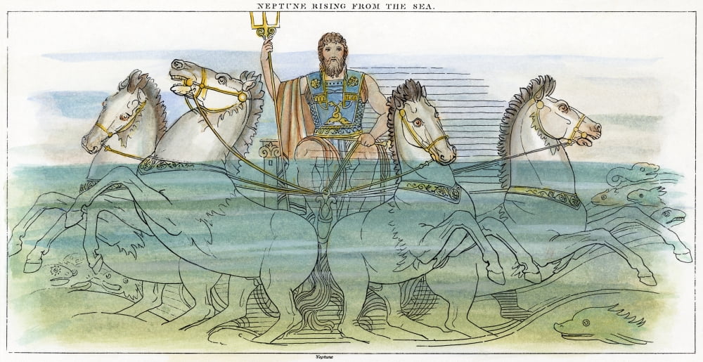 Homer: The Iliad. /Nneptune Rising From The Sea. Line Engraving, 1805 ...