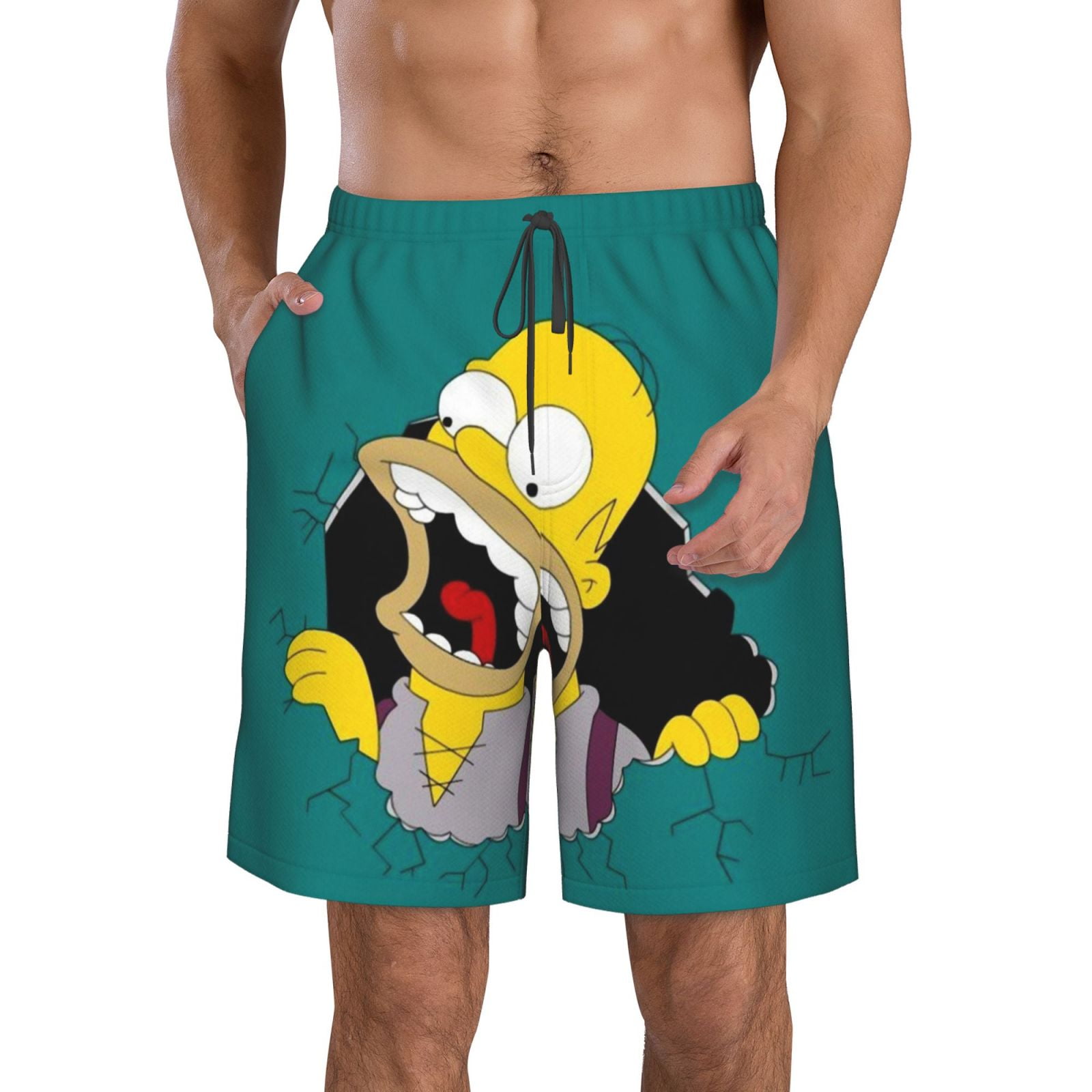 Homer The Simpsons Men's Beach Shorts Swim Trunks Quick Dry Board ...