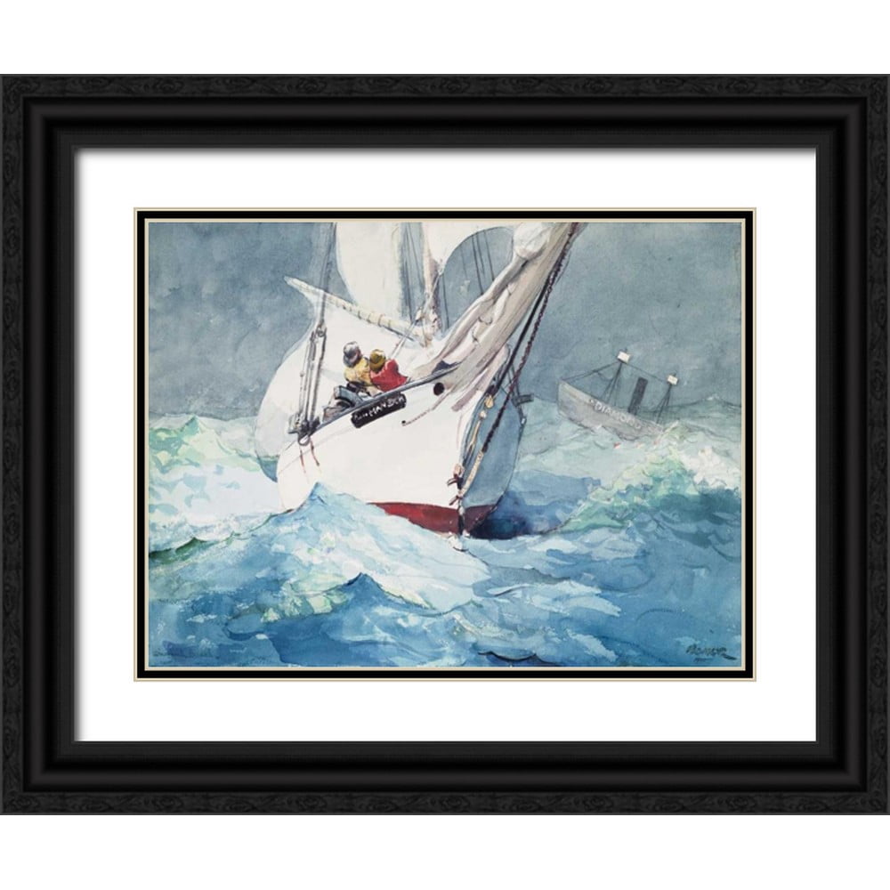 Homer, Winslow 24x19 Black Ornate Wood Framed with Double Matting ...