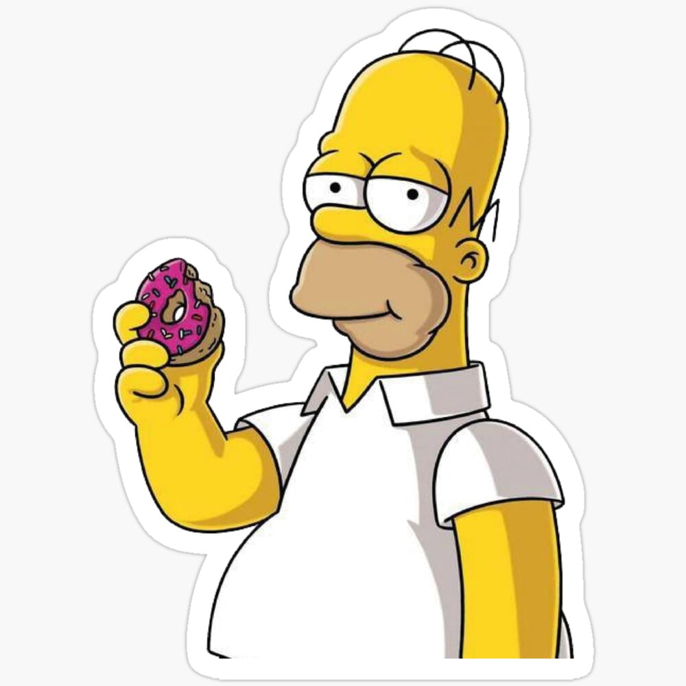 Homer With Donut Sticker Phone Decal Water Bottle Stickers Car Decals ...