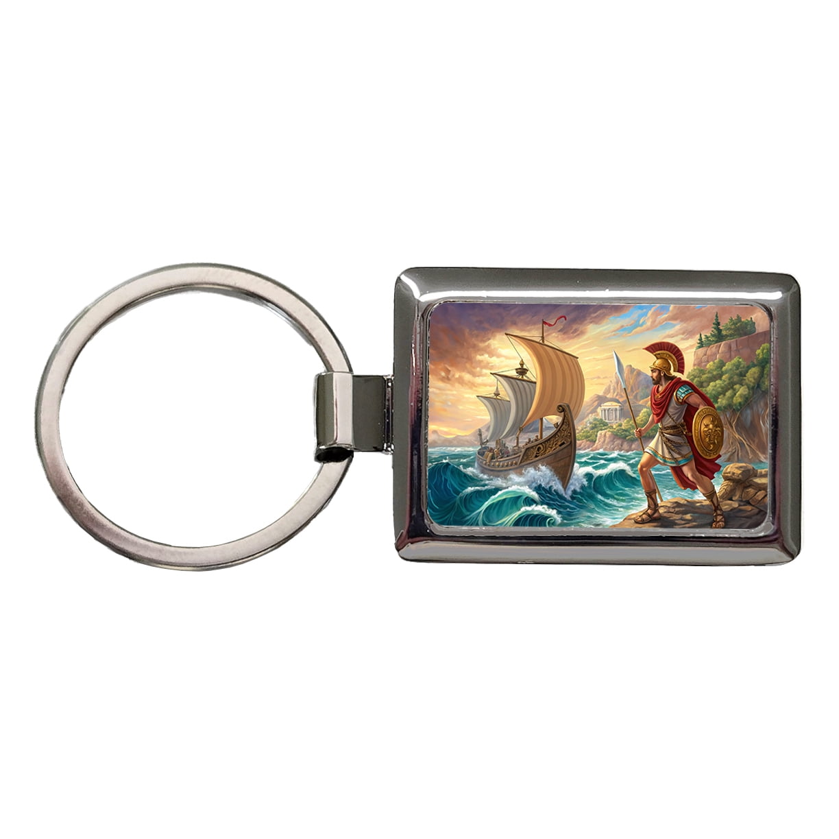 Homer's Iliad And The Odyssey Trojan War Metal Rectangle Keychain ...