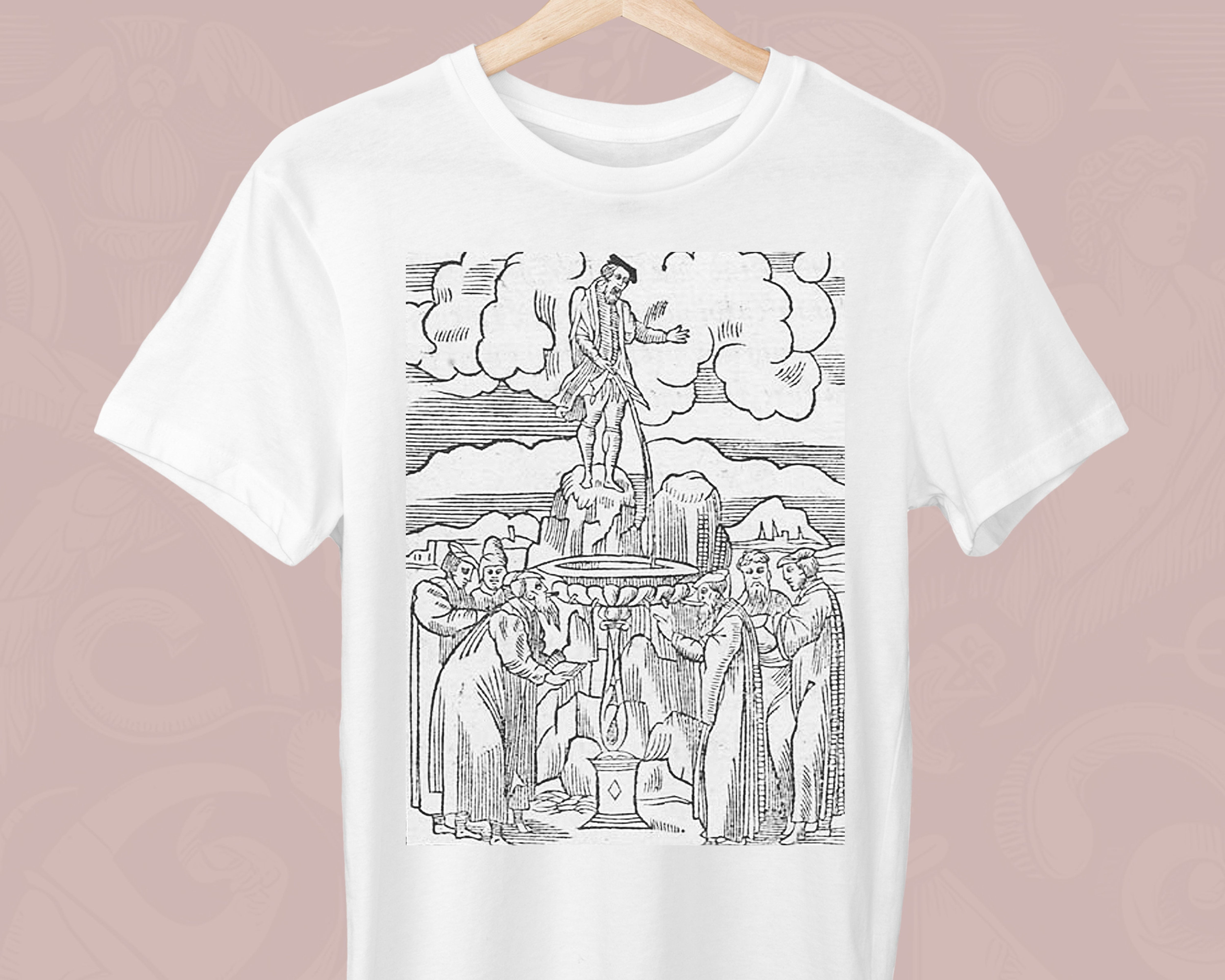 Homer stands urinating into a fountain, Guillaume La Perrière, Unisex T ...