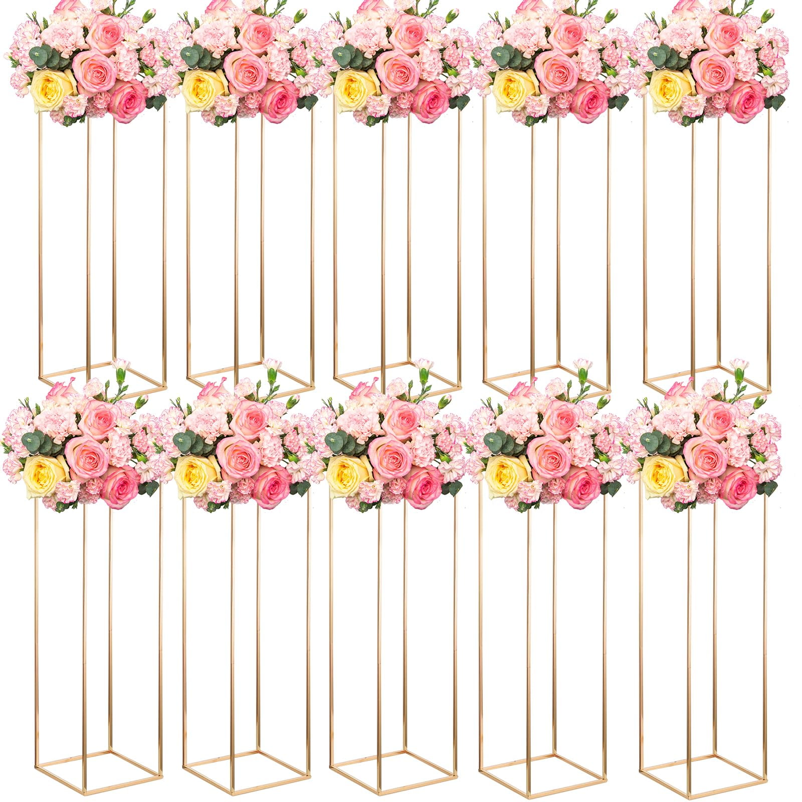 Homeral 10pcs 31.5inch Tall Centerpieces Metal Gold Wedding Flower ...