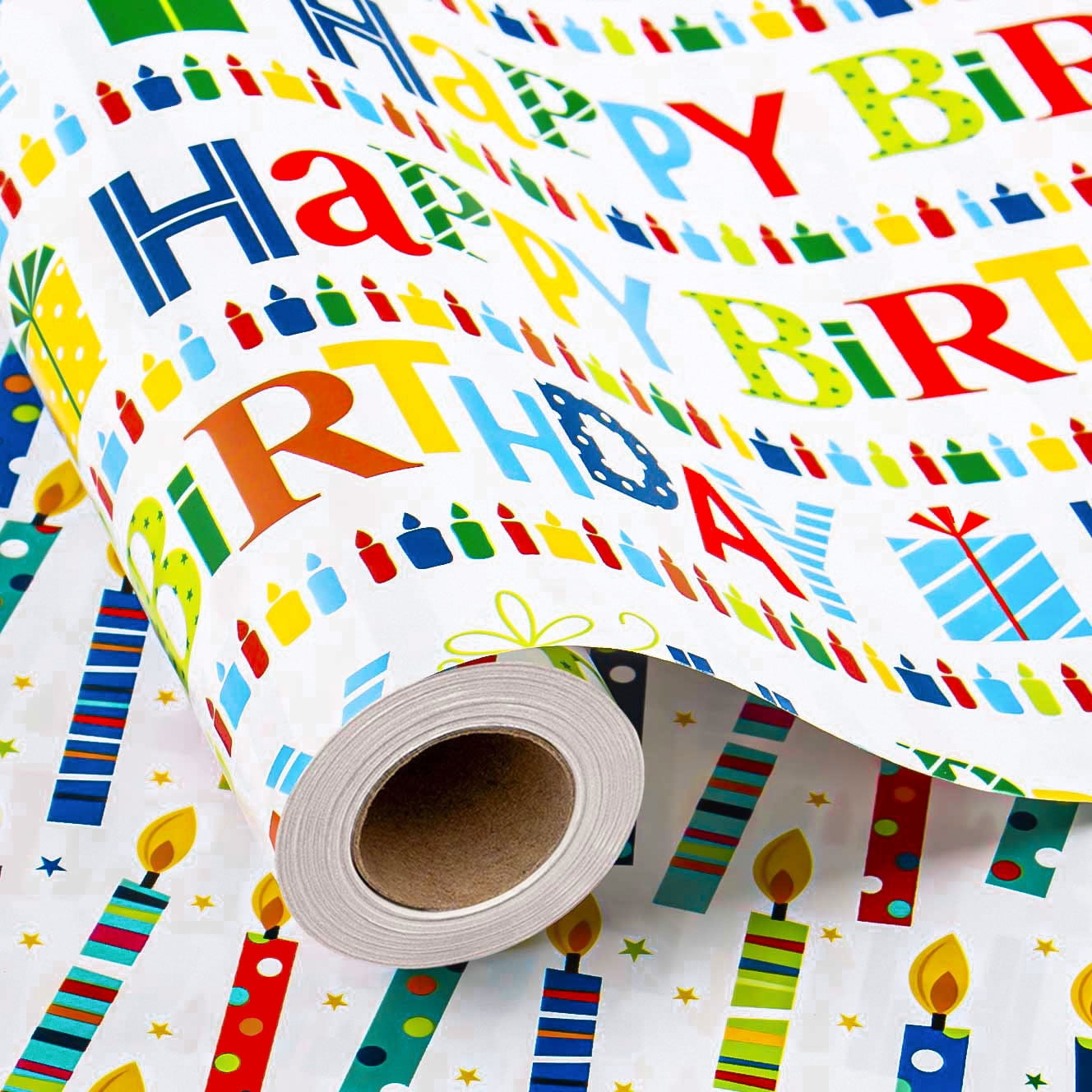 Homeral Reversible Birthday Wrapping Paper Roll- Mini Roll- 46.8sq.ft ...
