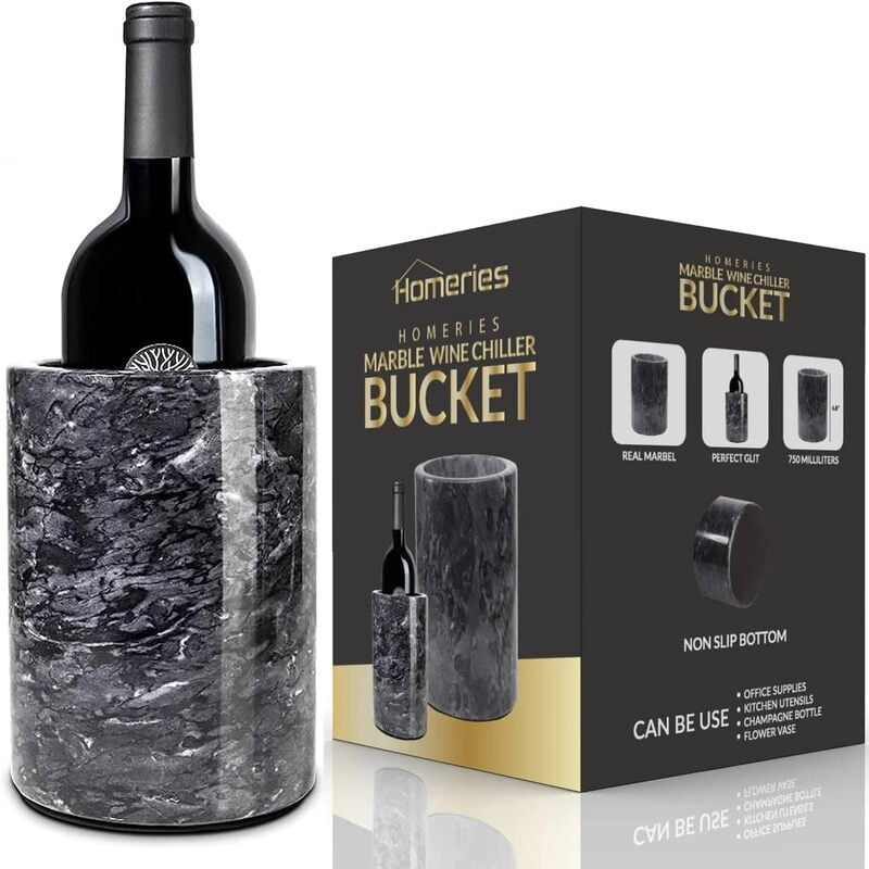Homeries Marble Wine Chiller Bucket - Wine & Champagne Cooler for ...