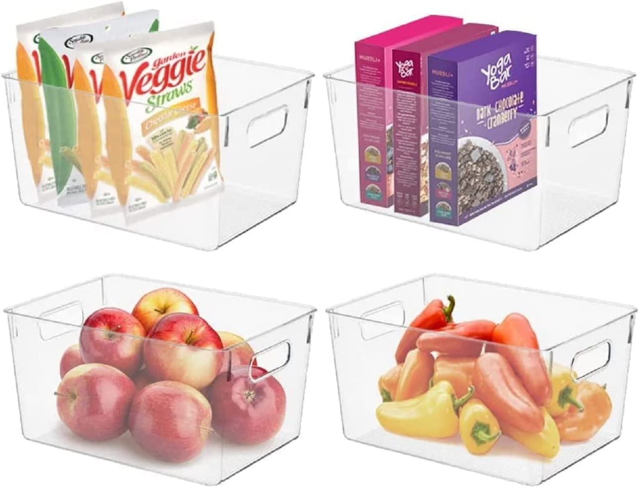 Homeries Pantry Organizer, Clear Storage Bins, for Kitchen, Pantry ...