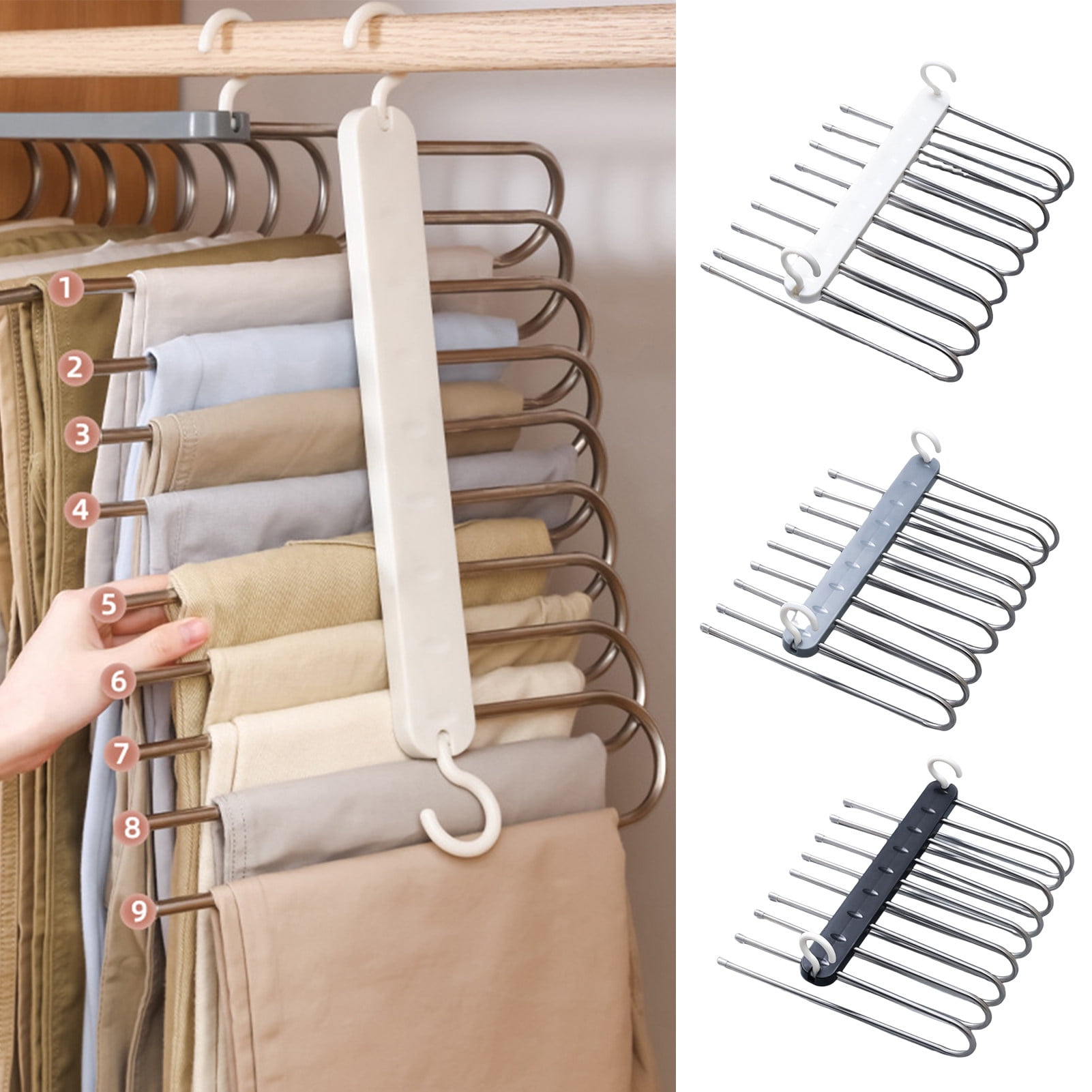Homerr Clothes Hanger Pant Rack Hanger Multi Layer Clothes Hanger ...