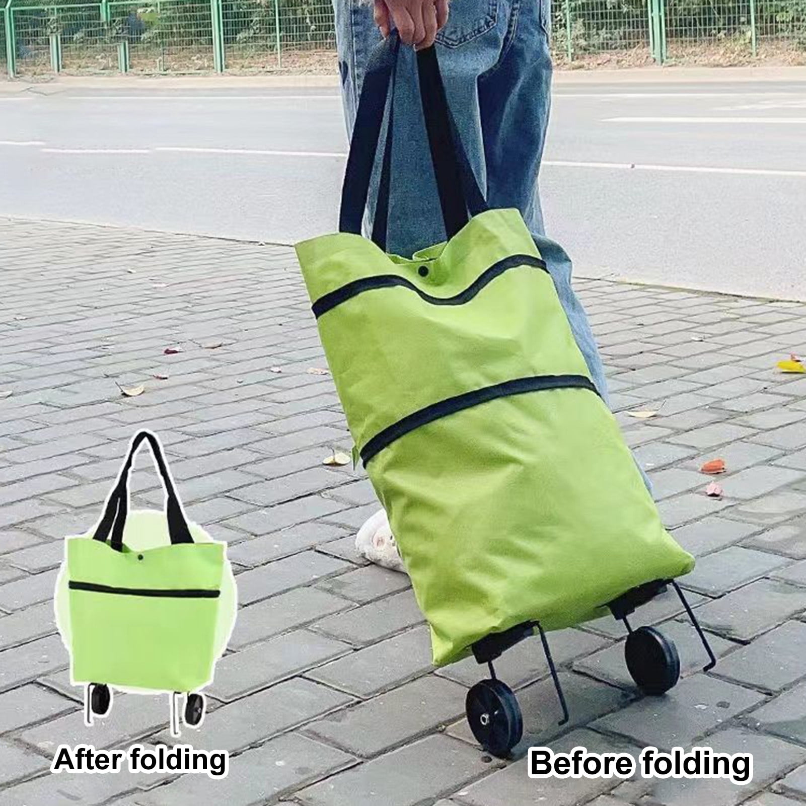 Homerr Foldable Shopping Bag with Rollers Waterproof Shopping Bag ...