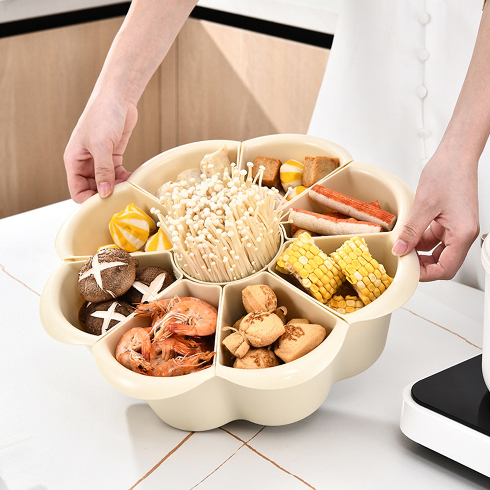 Homerr Hot Pot Food Preparation Tray 360 Degree Rotatable Kitchen Tray ...