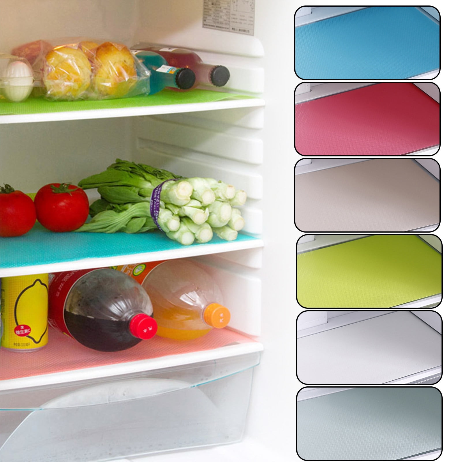 Homerr Non-slip Refrigerator Mat Reusable Fridge Liner 4-Piece Reusable ...