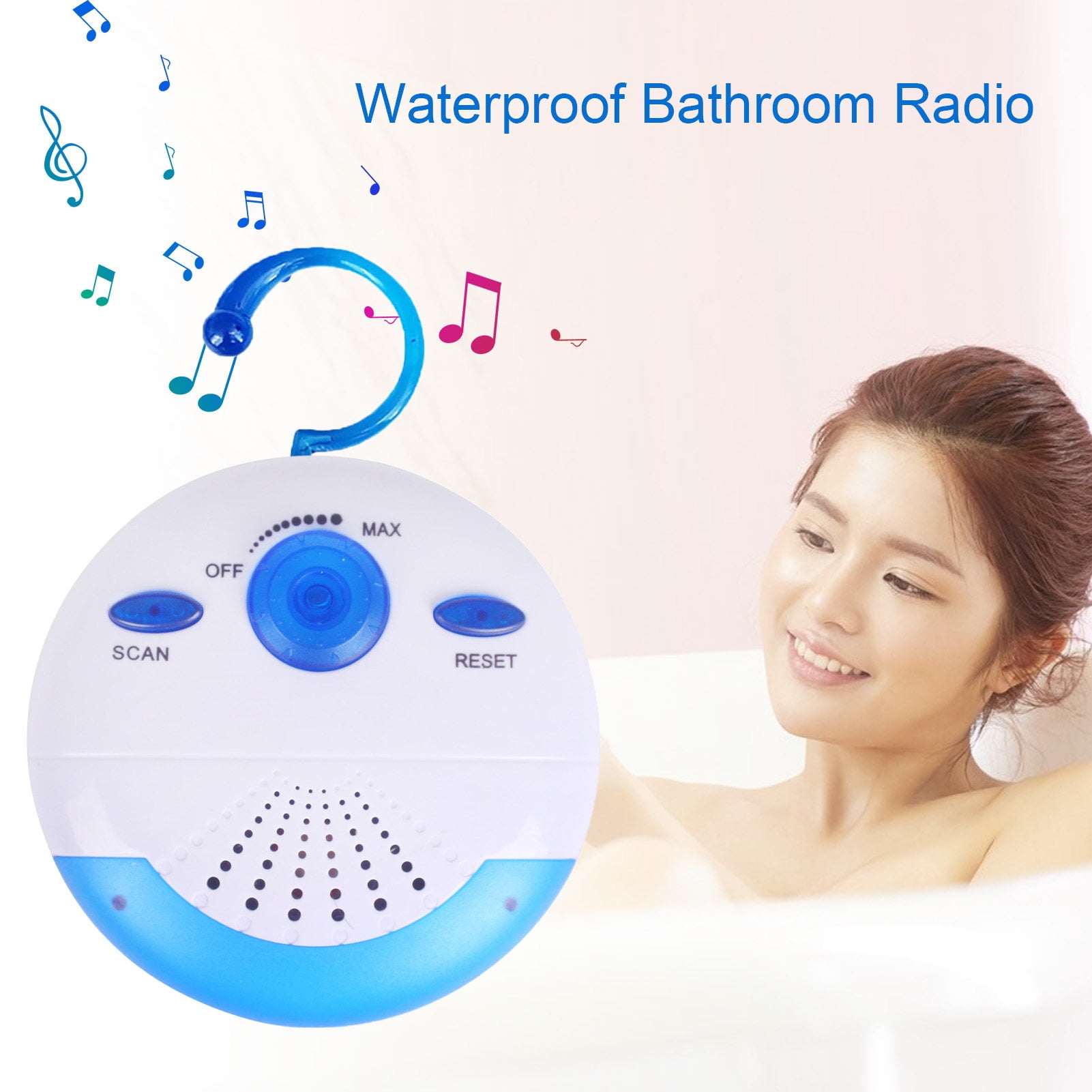 Homerr Portable FM Radio Built-in Radio Waterproof FM Shower Radio ...