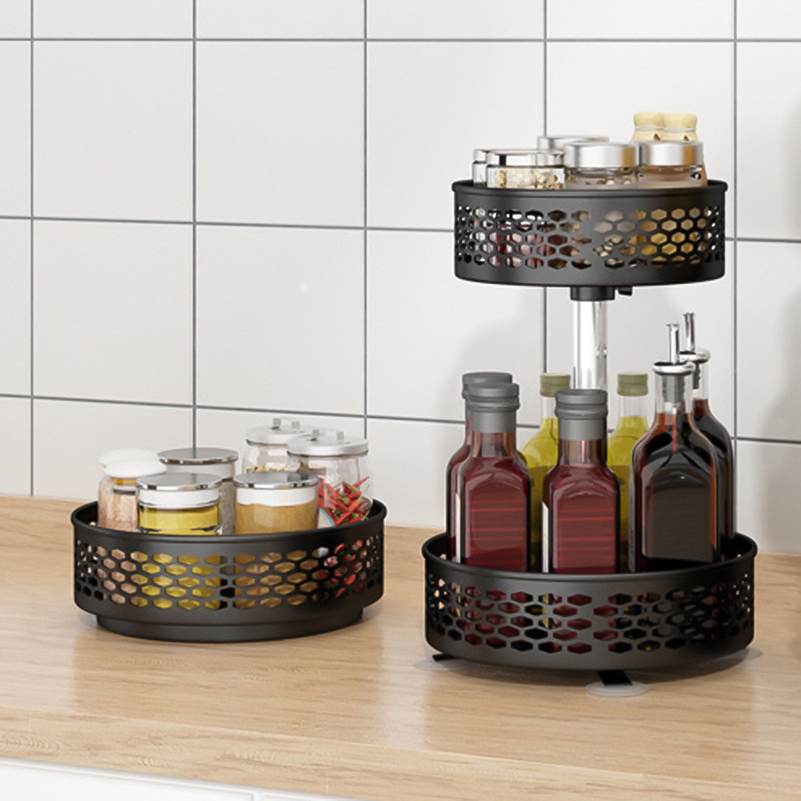Homerr Round Spice Rack Multifunctional Spice Rack Round Spice Rack 360 ...