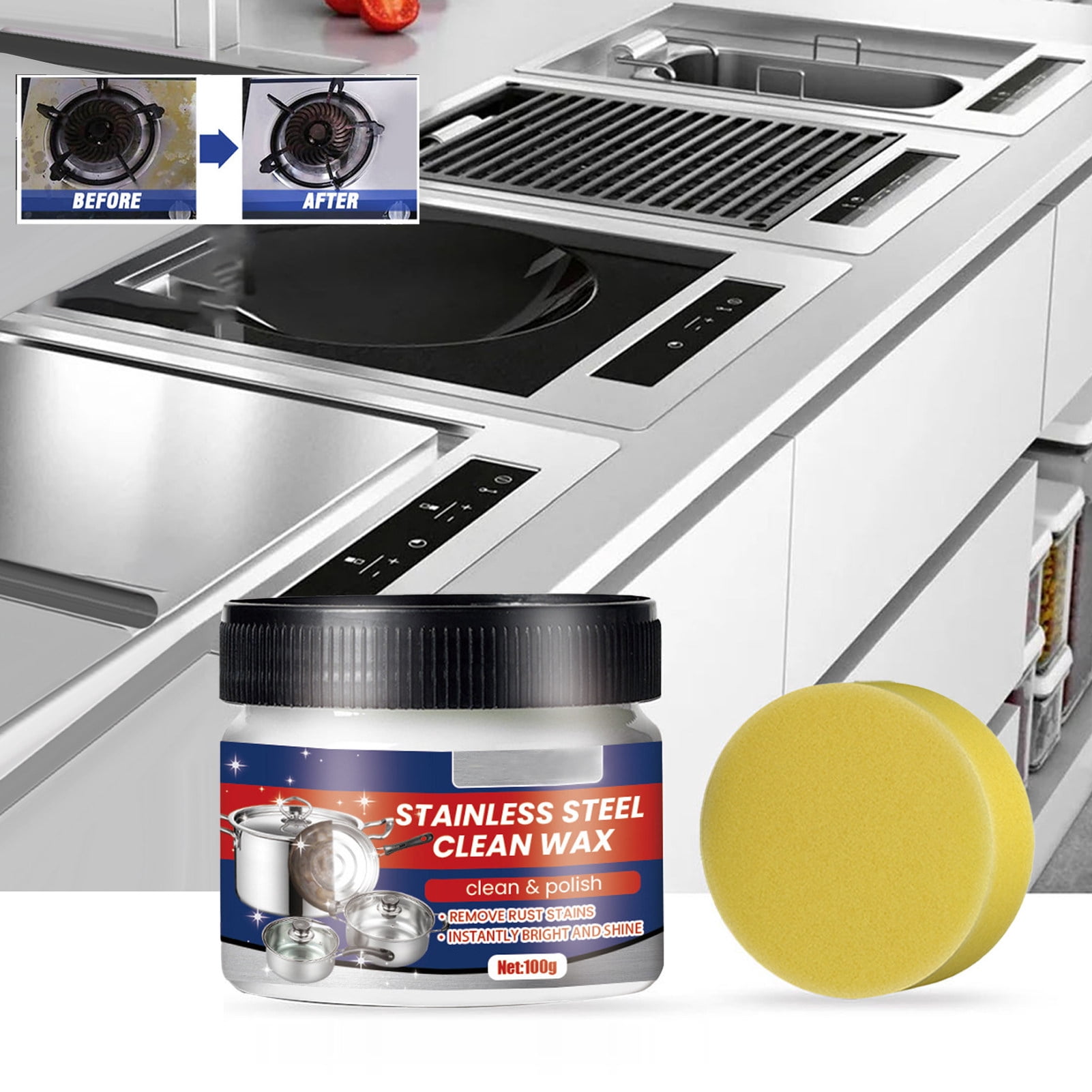 Homerr Stainless Steel Clean Wax Stainless Steel Cleaner Eco friendly Stainless Steel Cleaning ...