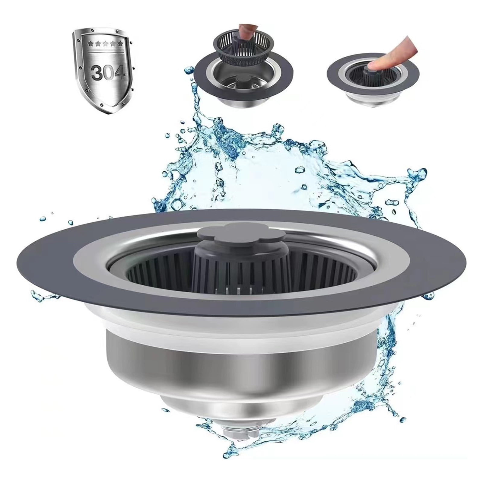 Homerr Stainless Steel Kitchen Sink Pop-up Core Floor Drain Strainer ...