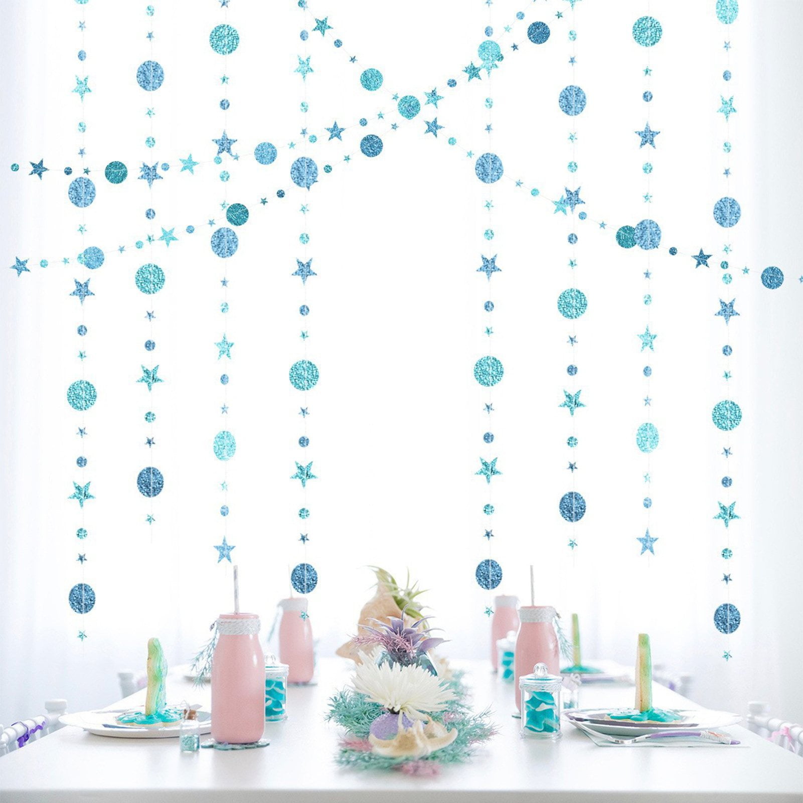 Homerr Star Garland Star Hanging Banner Star Garland Glitter Easy to ...