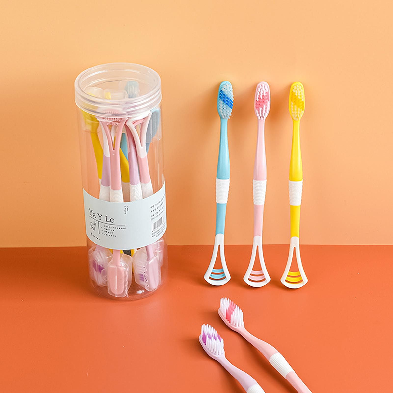 Homerr Toothbrush with Tongue Scrapers Travel Toothbrush Oral Care Kit ...