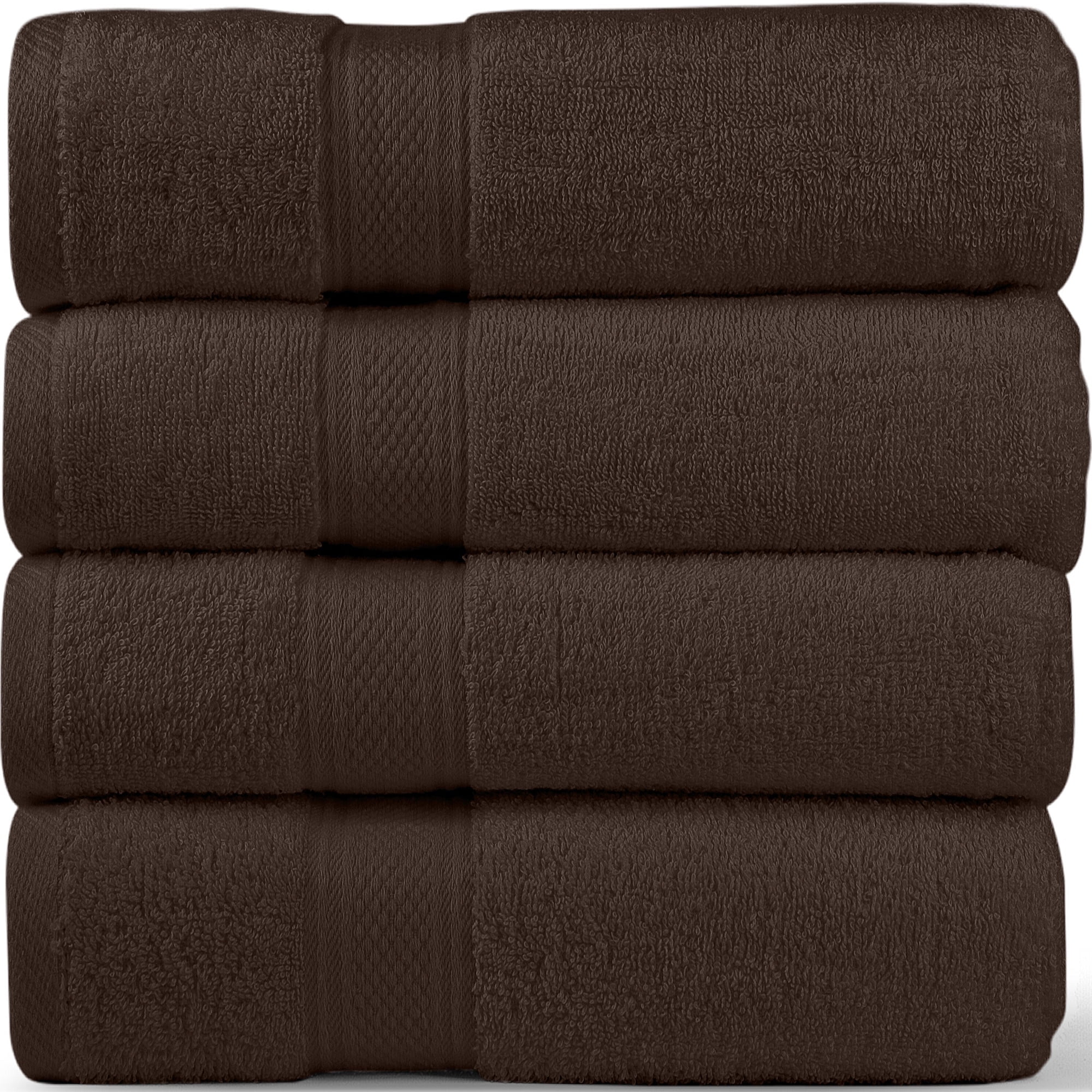 Homes Perception Large Solid Value Cotton 4 Pack Bath Towels Set, 27" x ...
