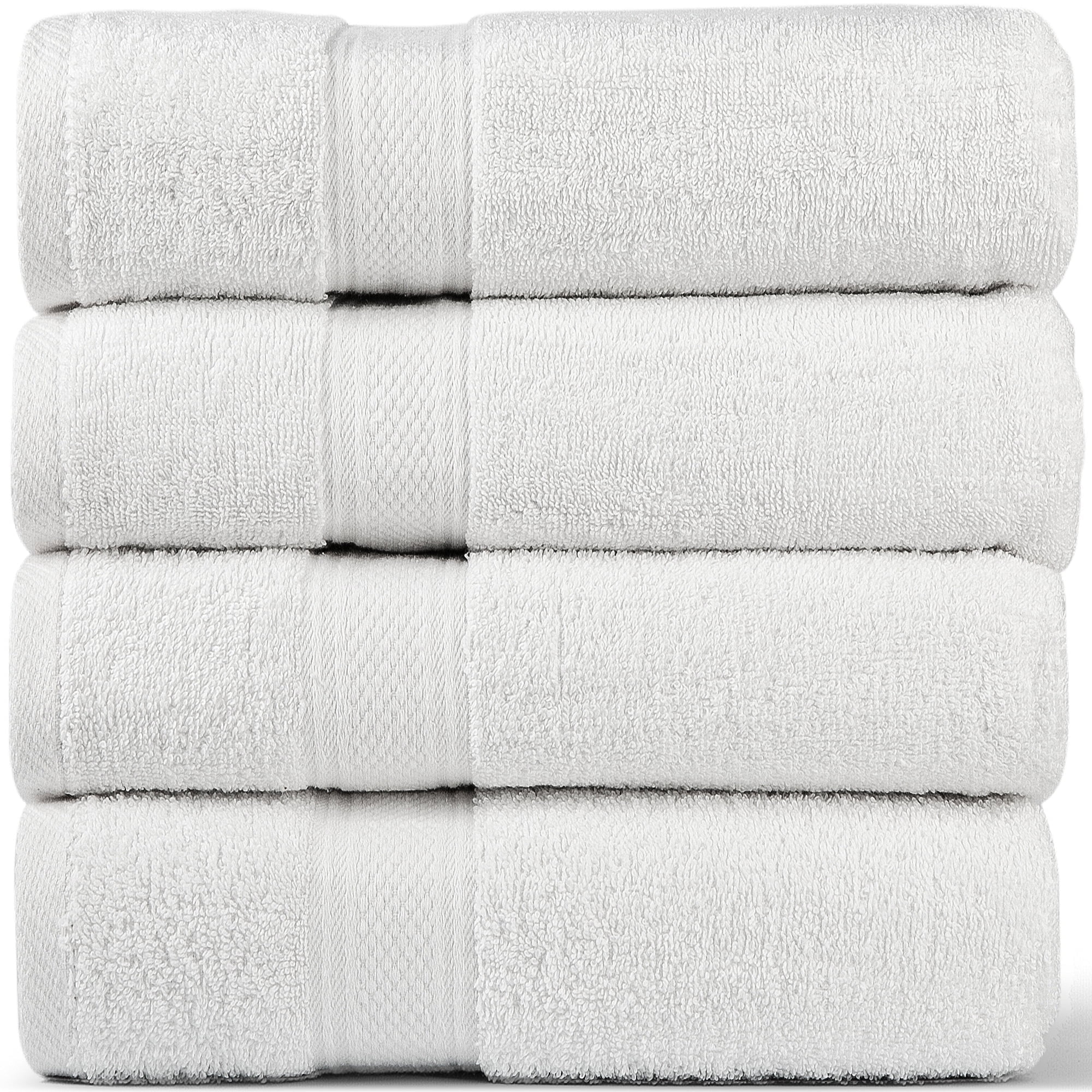"Homes Perception Large 4 Pack White Cotton Bath Towels Set | 27"" x 54 ...