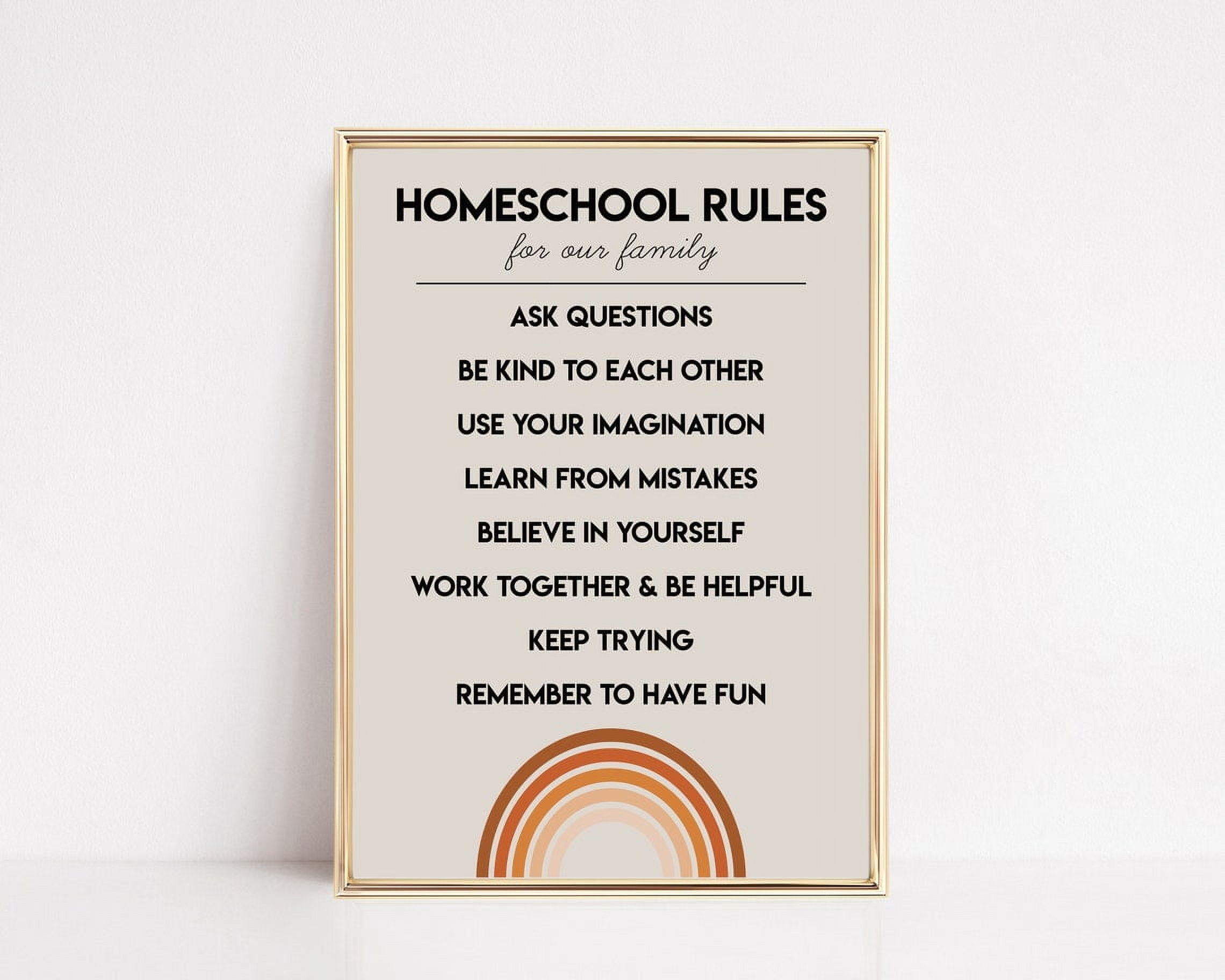 Homeschool Rules Printable Homeschool Classroom Homeschool Poster ...