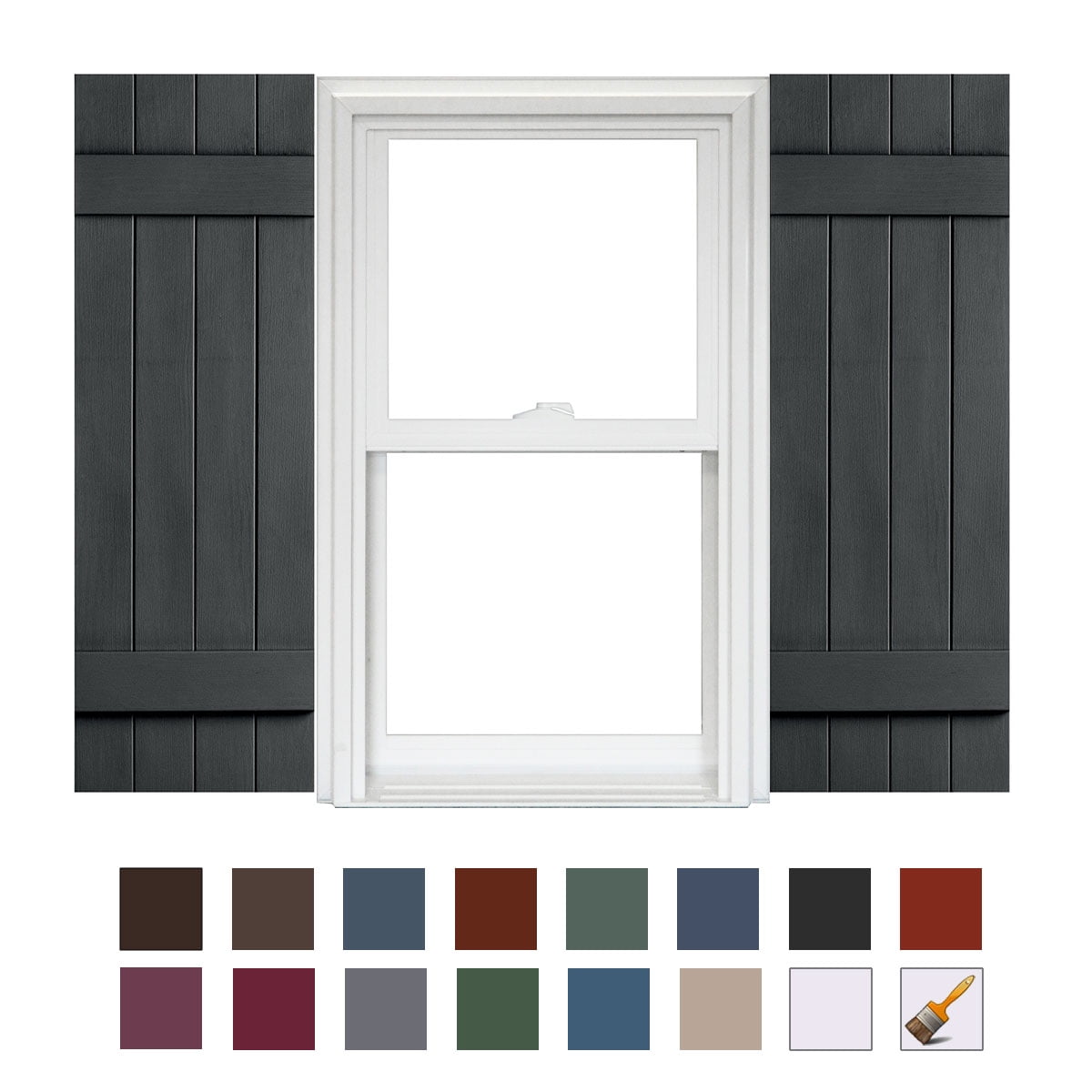 Homeside 4 Board and Batten Joined Vinyl Shutters (1 Pair) - Walmart.com